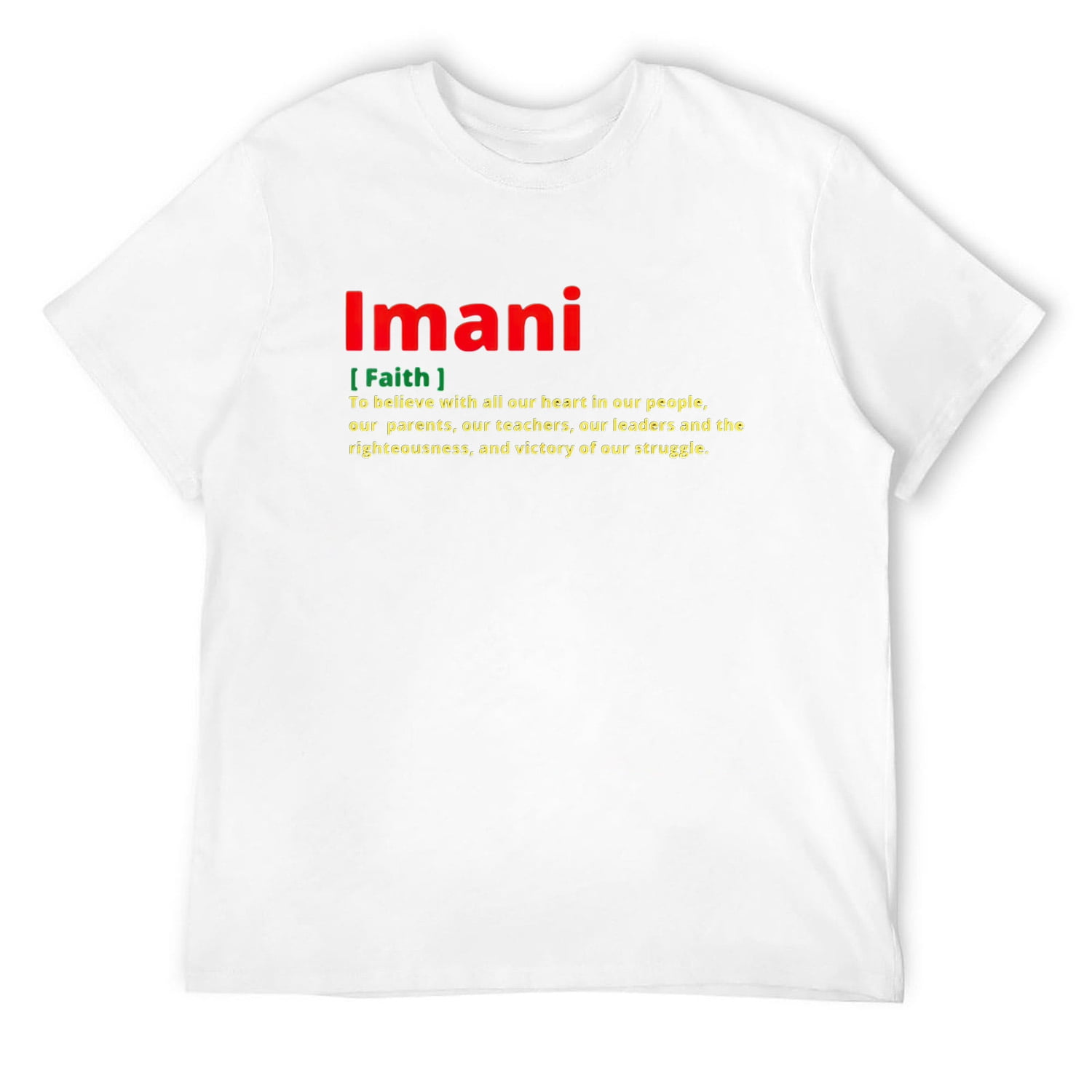 Mens Kwanzaa Imani Faith Day Pan-African Pride Men T-Shirt White Small ...
