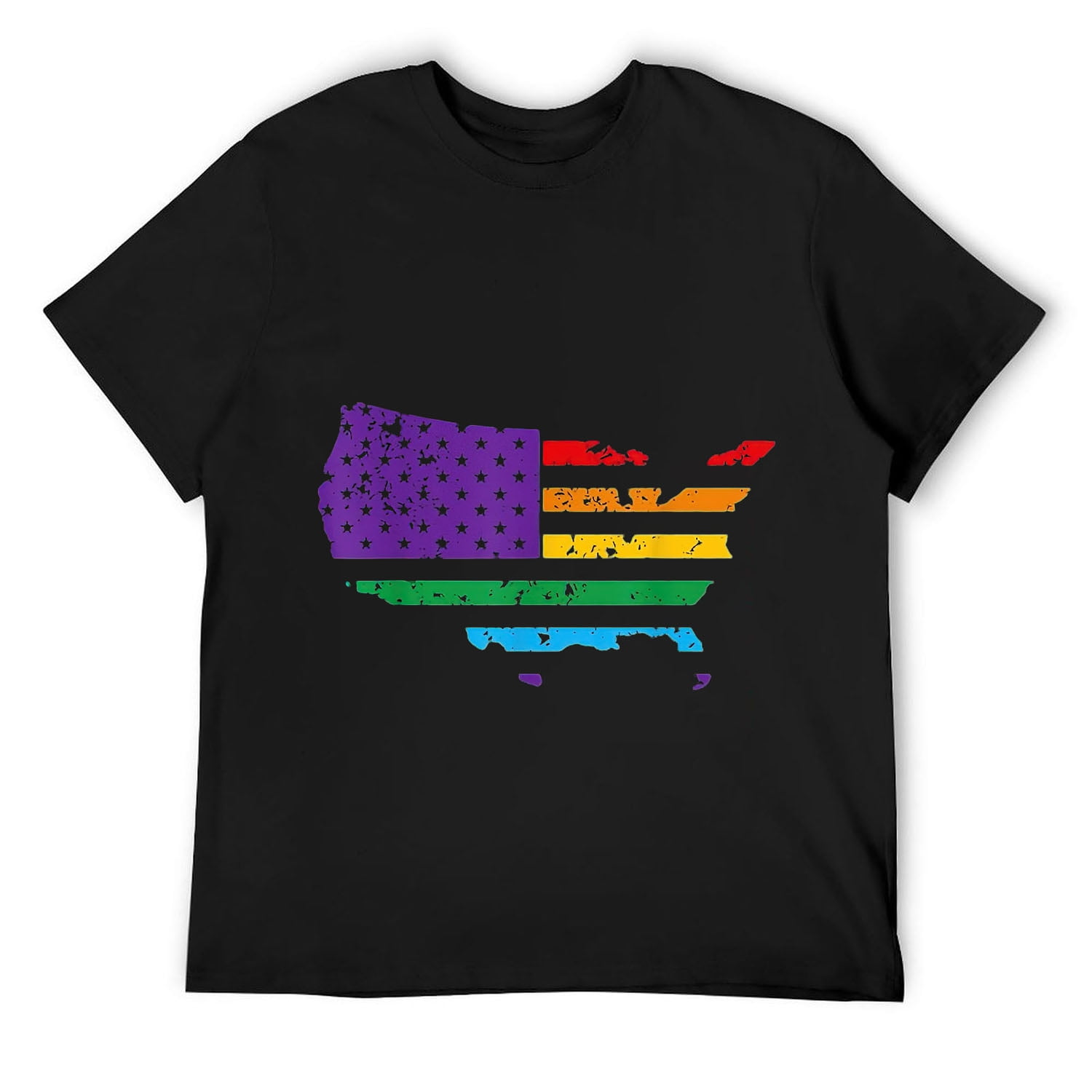 Mens Lgbt Pride Usa Flag Shirt Pride American Map Lgbtq Rainbow T Shirt