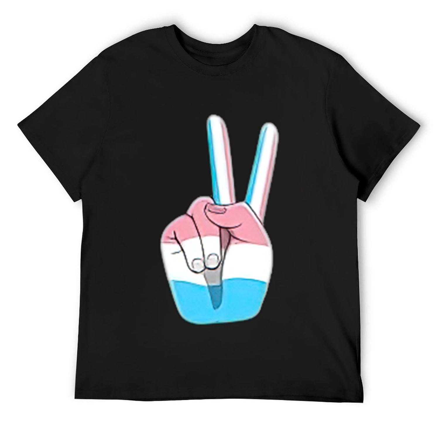 Mens LGBTQ Pride Month LGBT Transgender Peace Hand Sign T-Shirt Black X ...