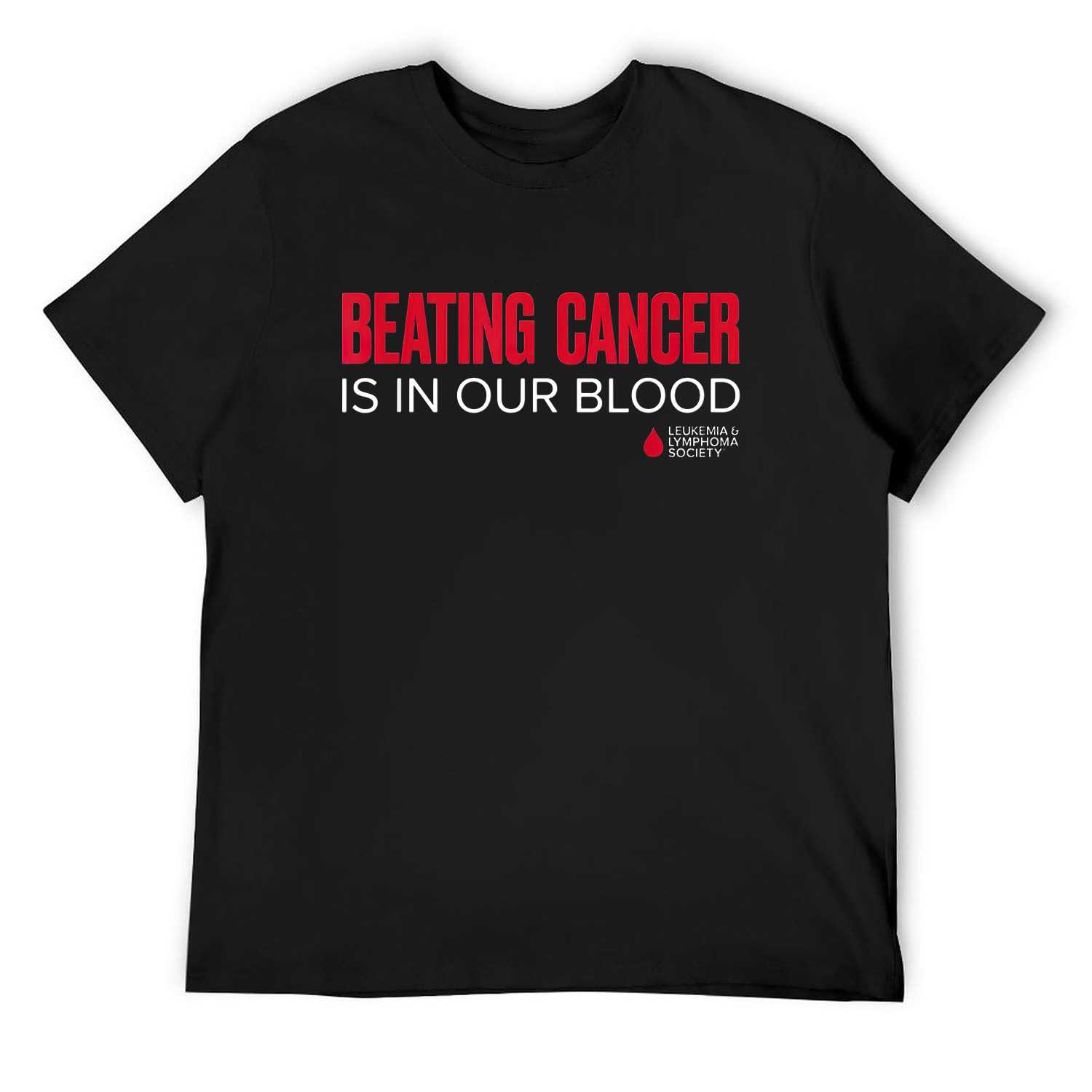 Mens LLS - Beating Cancer is in Our Blood T-Shirt Black Medium ...