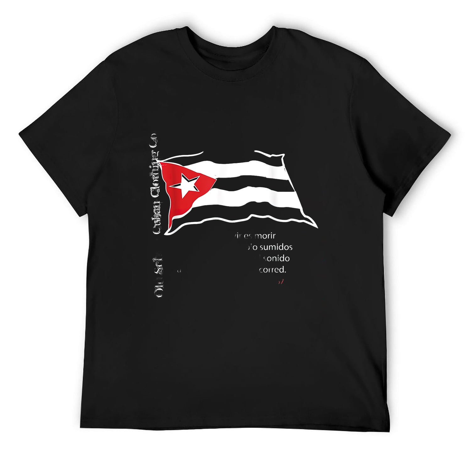 Mens La Bayamesa National Anthem Free Cuba Patria Design on Front T ...