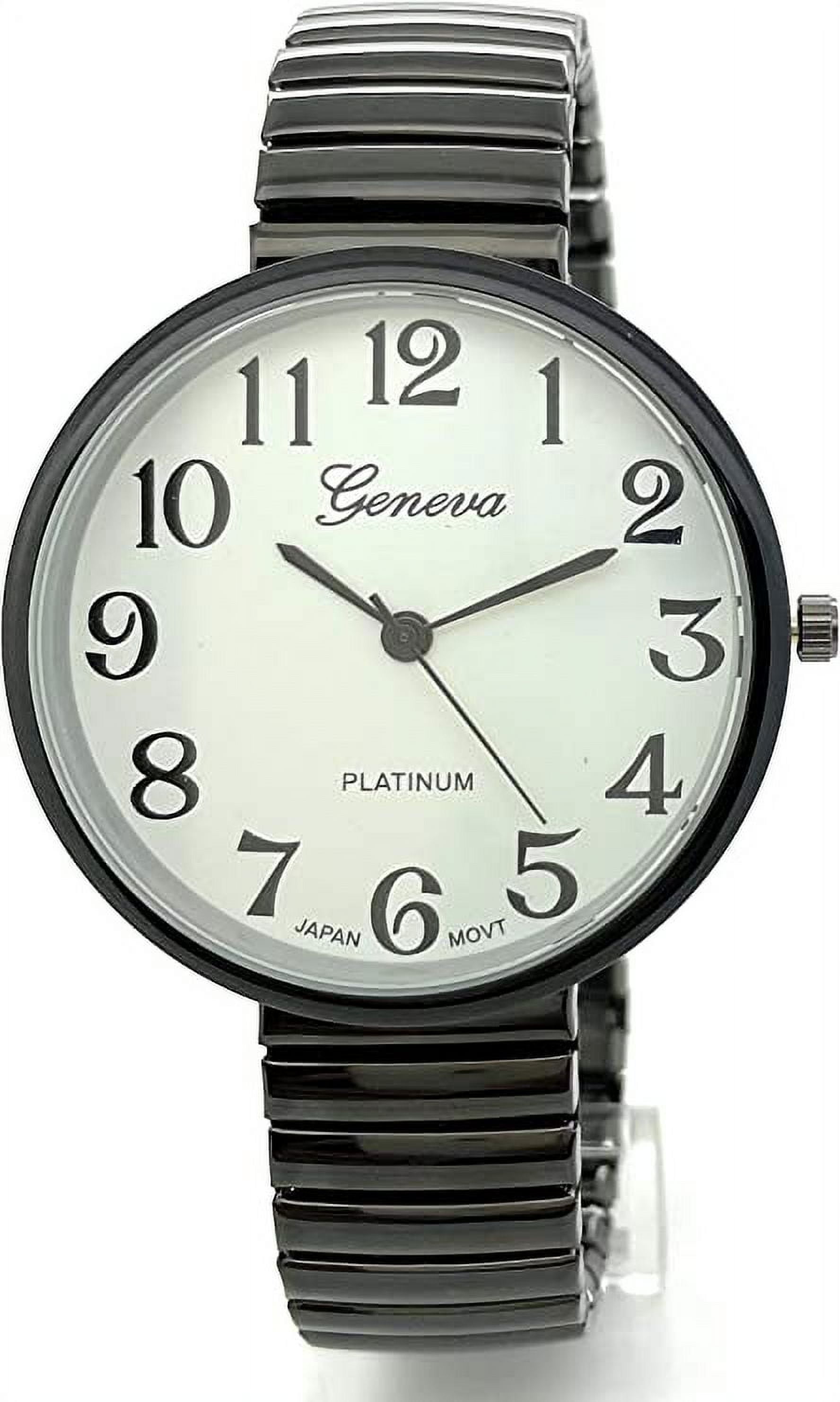 Mens Ladies Jumbo Big Numbers Stretch Elastic Band Fashion Watch ...