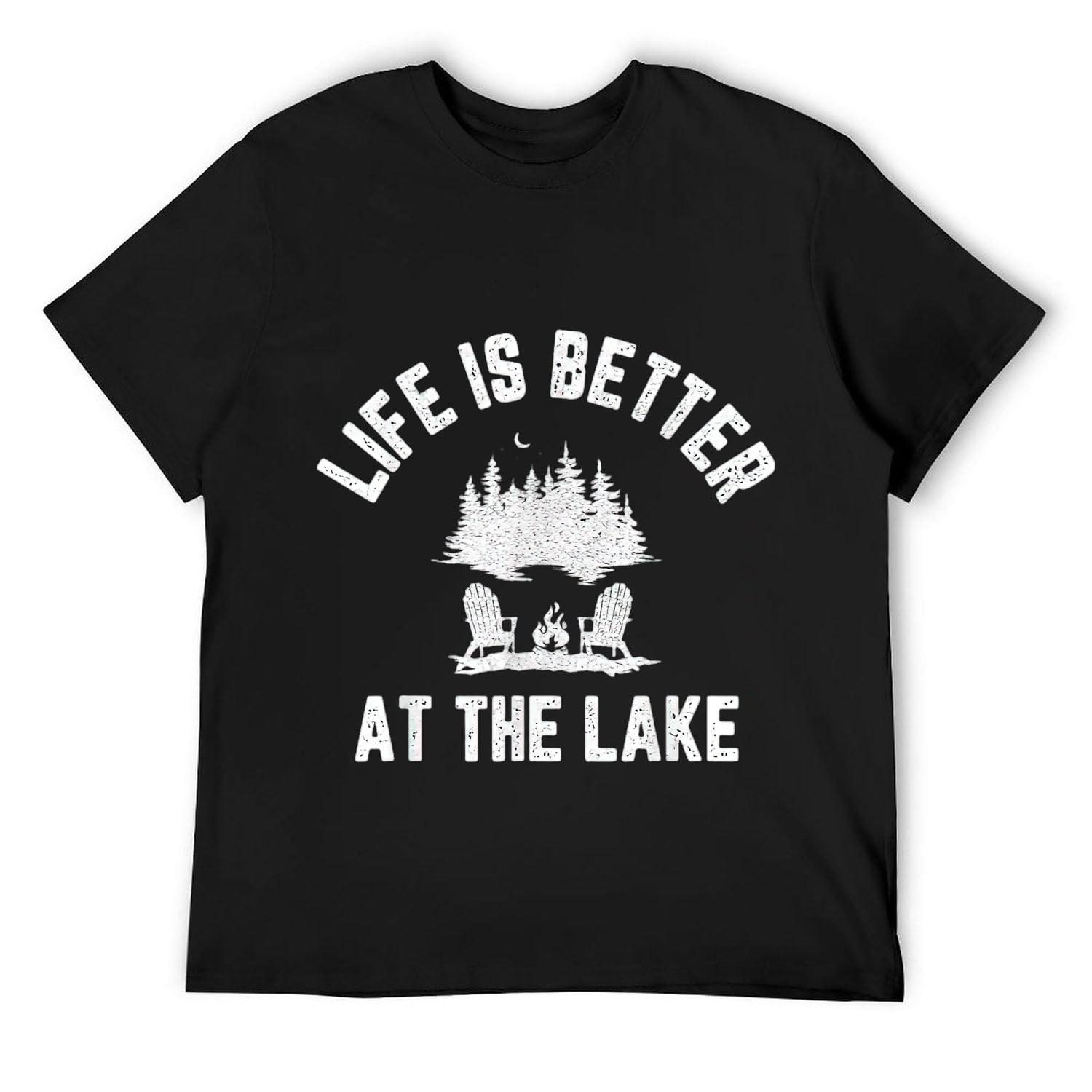 Mens Lake Shirt Funny Life is Better at Lake Vibes Campfire Lake T ...