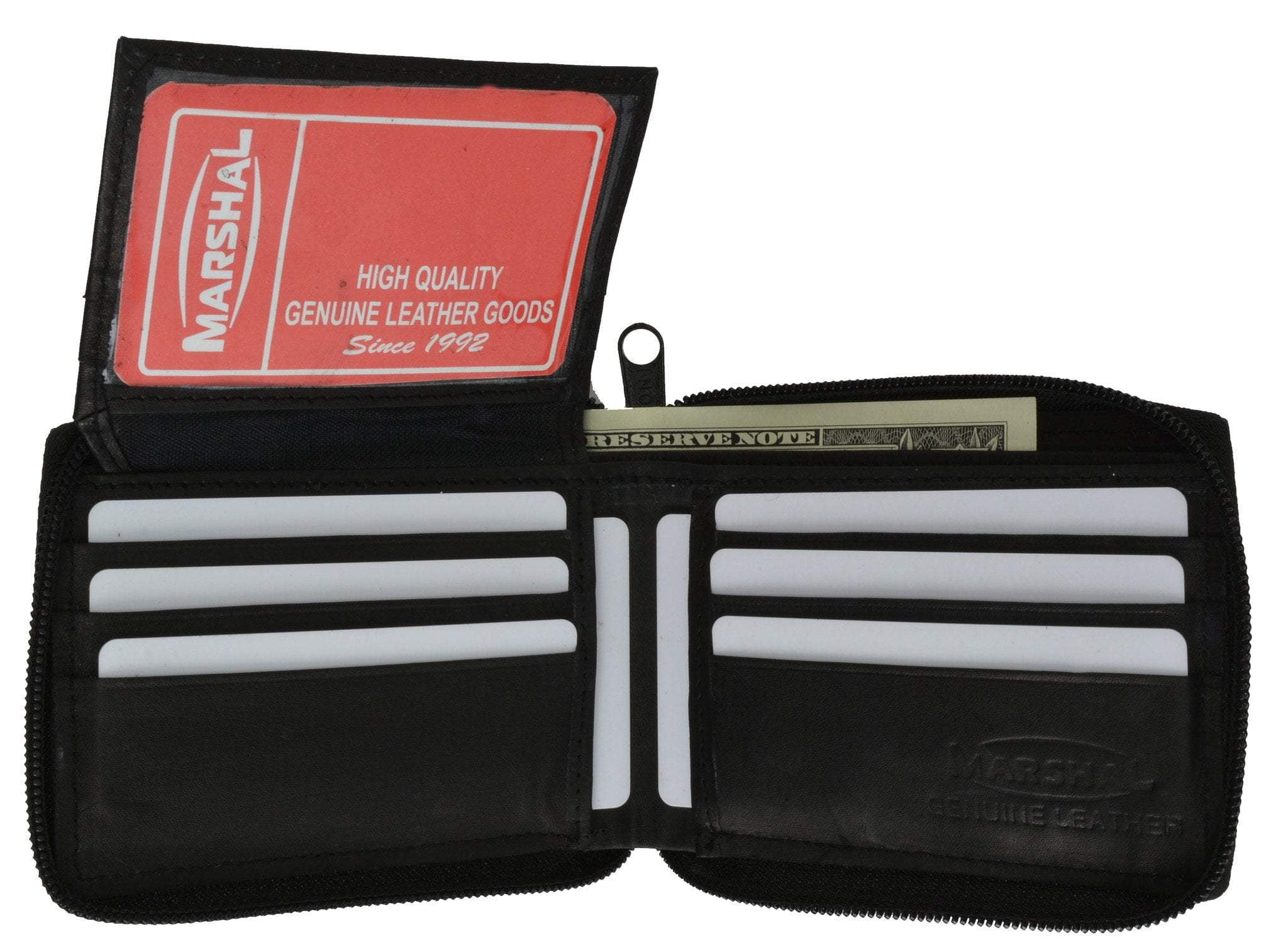 Mens Lamb Leather Zippered Bifold Flap up ID Wallet 1256 - Walmart.com