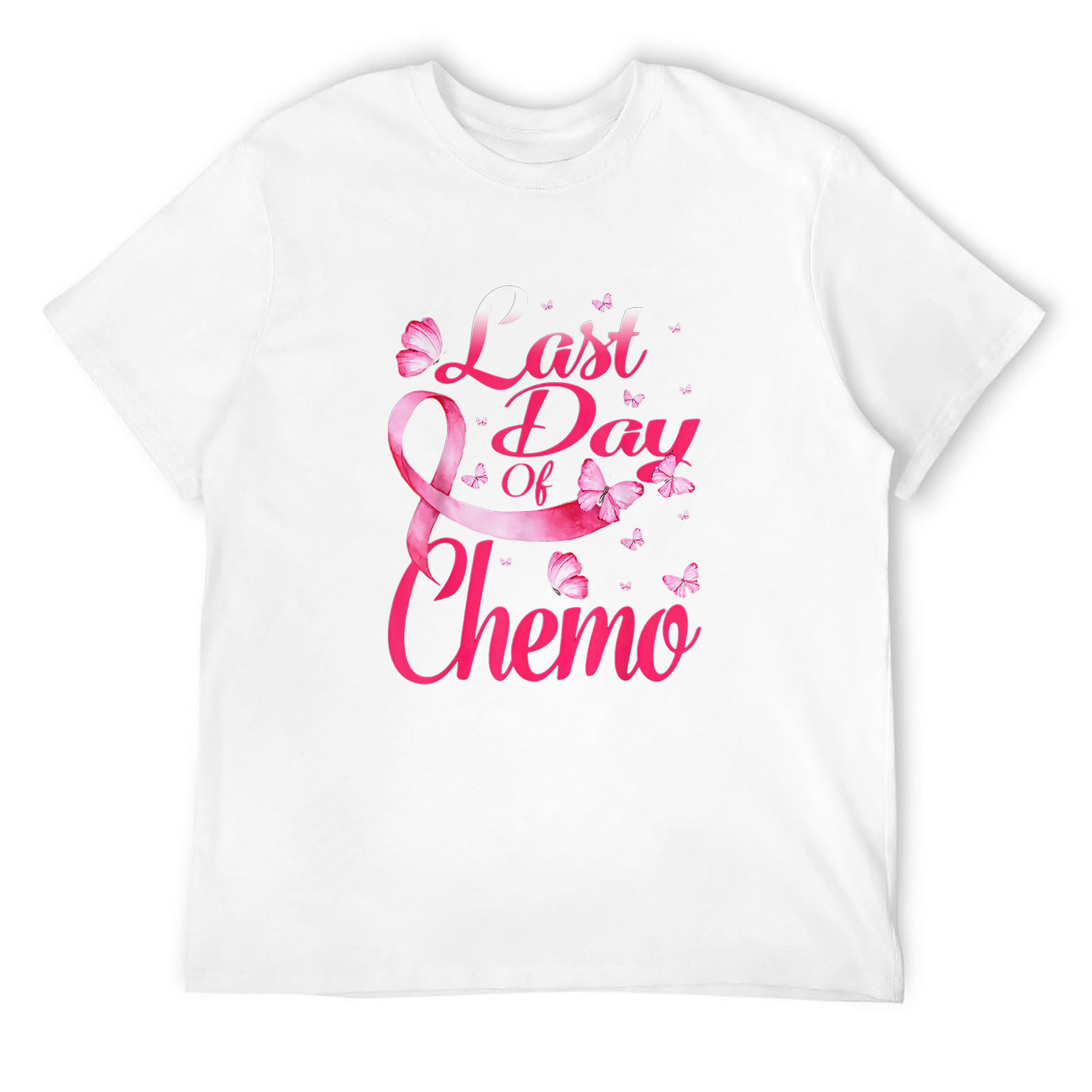 Mens Last Day Of Chemo Gift For Pink Breast Cancer Survivor T-Shirt ...