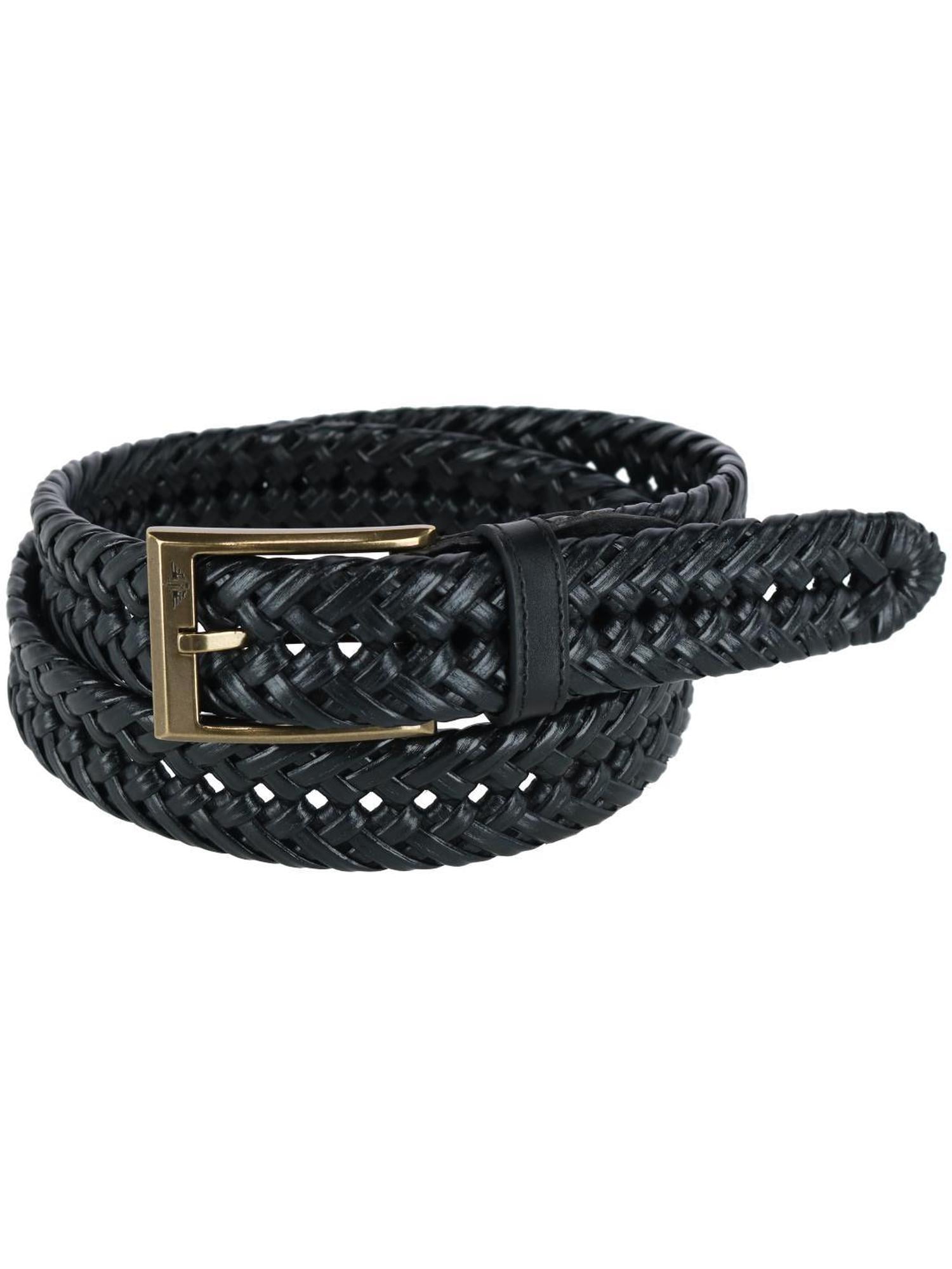 Mens Leather Fully Adjustable Double V-Weave Braided Belt - Walmart.com