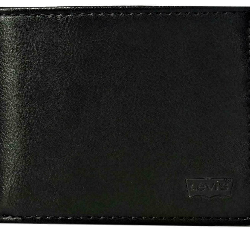Mens Levis RFID-Blocking Extra-Capacity Black Slimfold Wallet Black ...