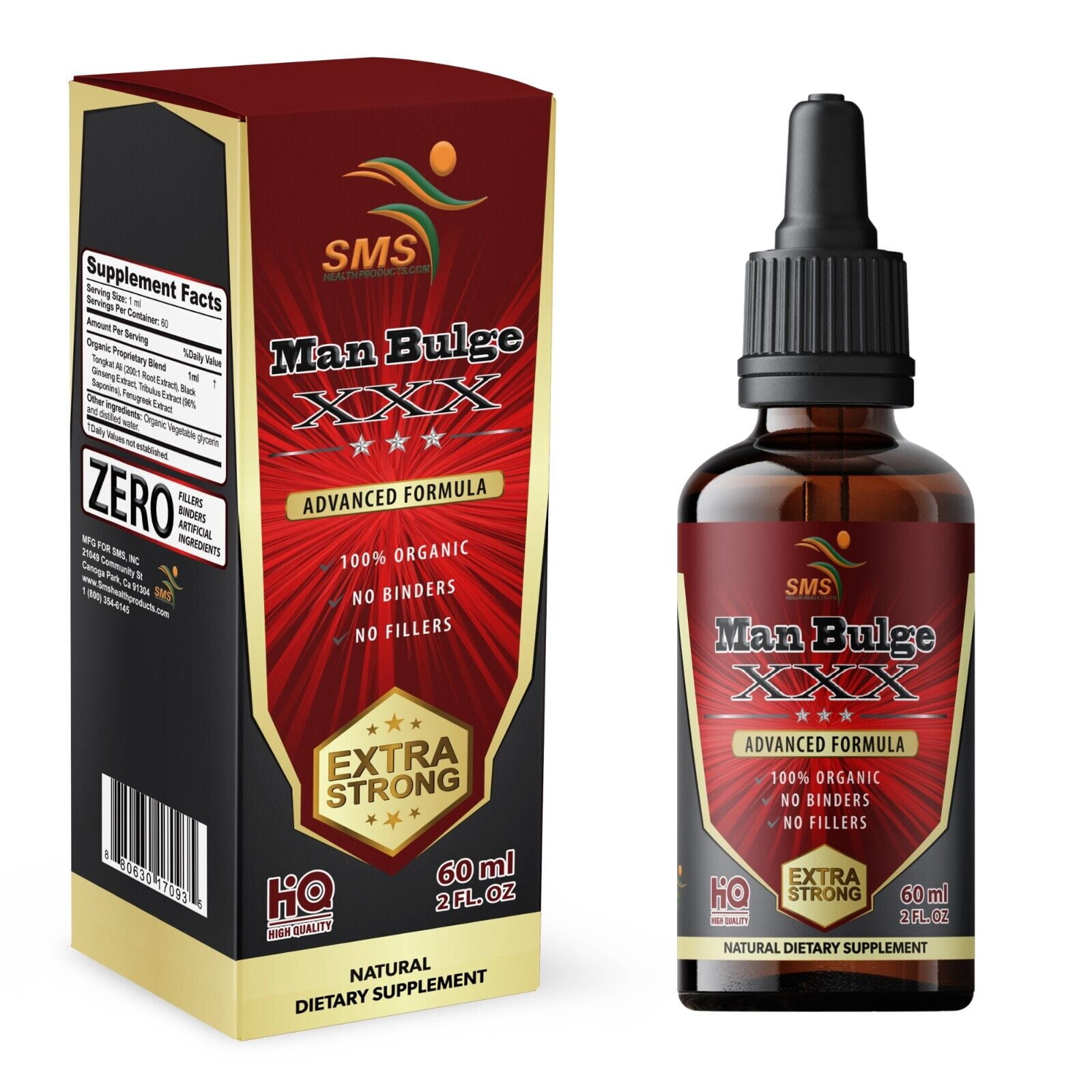 Mens Libido Boost Tincture Herbal Drops Mens Dietary Supplement 2 Fl