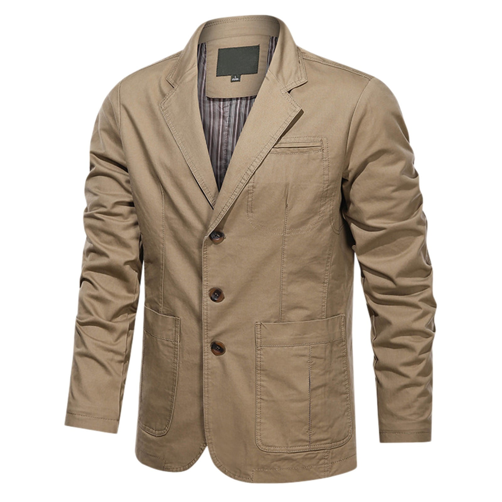 Mens Light Weather Jacket Fashion Simple Camouflage Pocket Cardigan ...