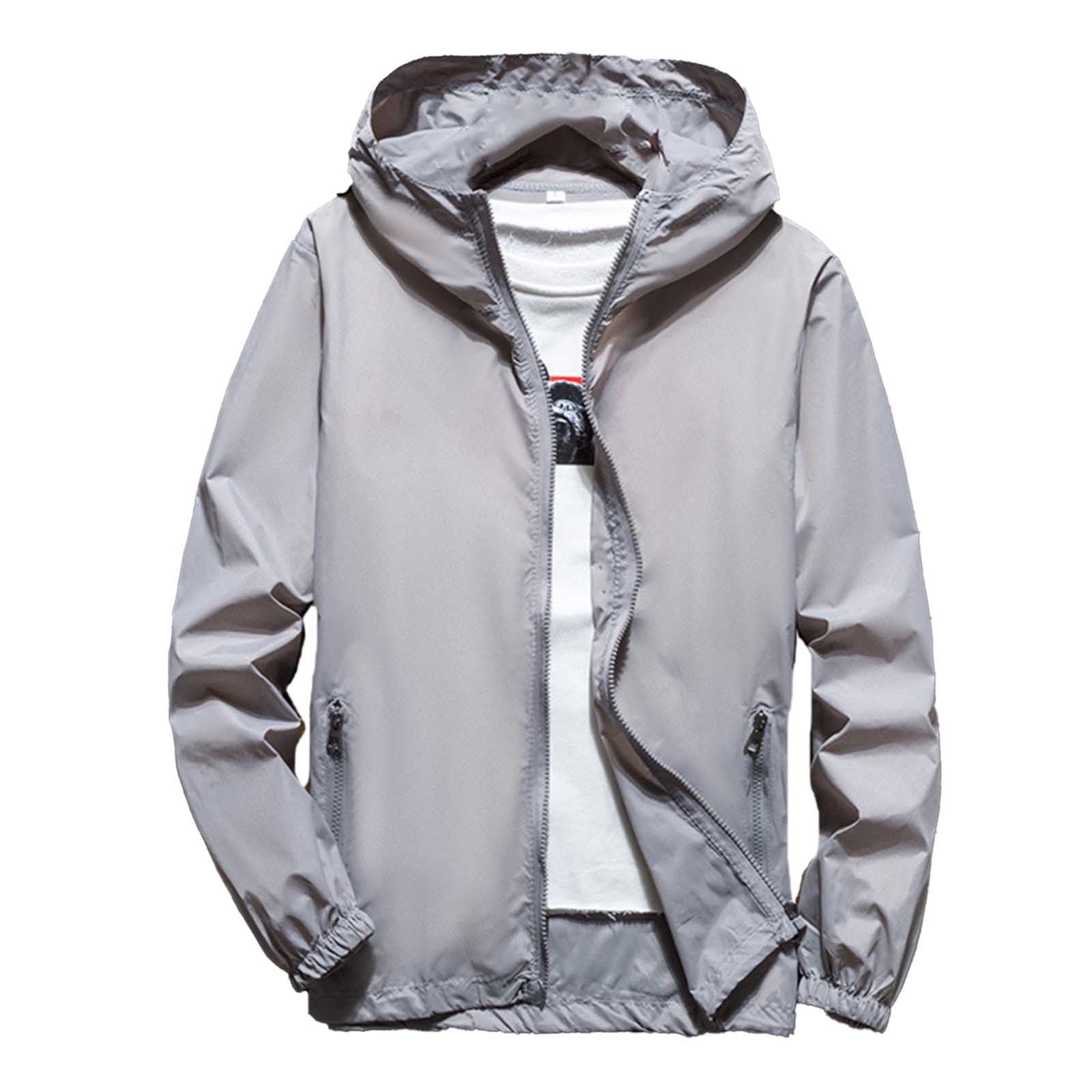 Mens Lightweight Windbreaker Waterproof Rain Jacket with Hood Outdoor ...