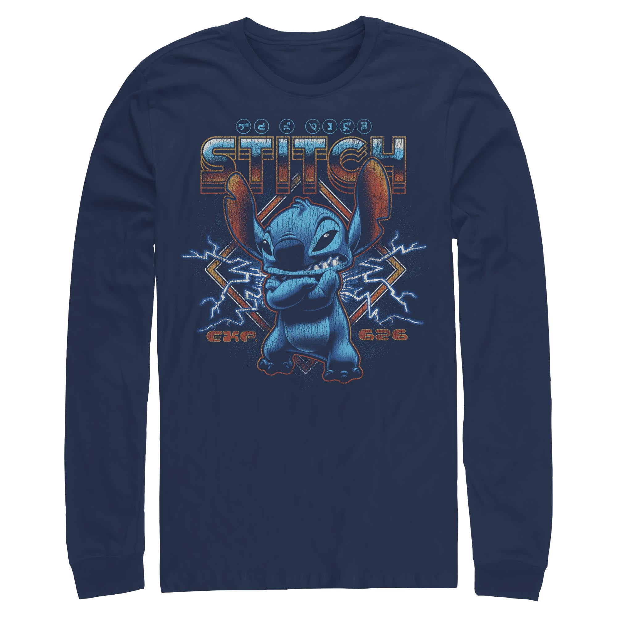 Mens Lilo & Stitch 80s Rocker Stitch Long Sleeve Shirt - Walmart.com