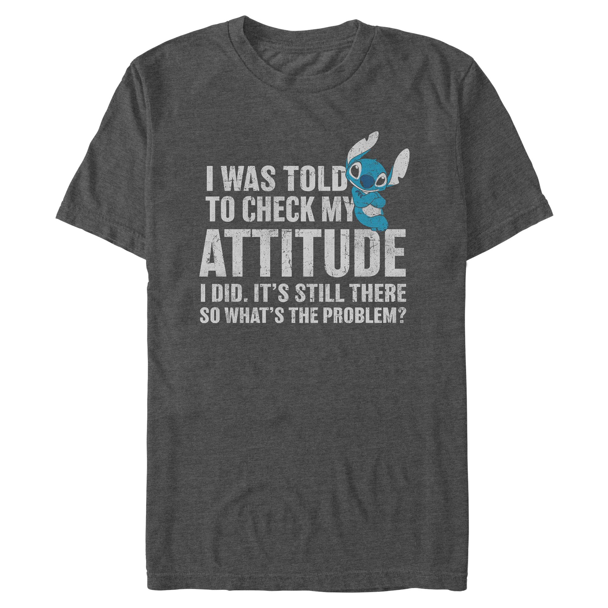 Mens Lilo & Stitch Attitude Check T Shirt - Walmart.com