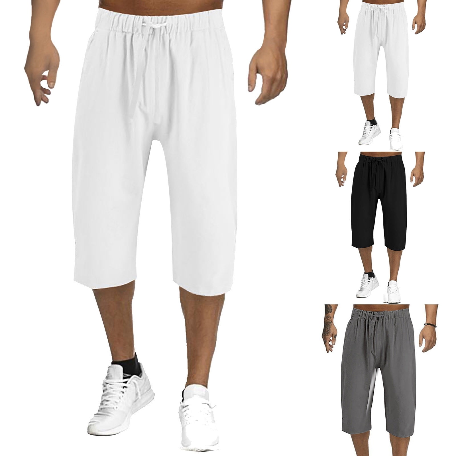 Mens Linen Trousers Men's Linen Drawstring Pants Trouser Lightweight ...