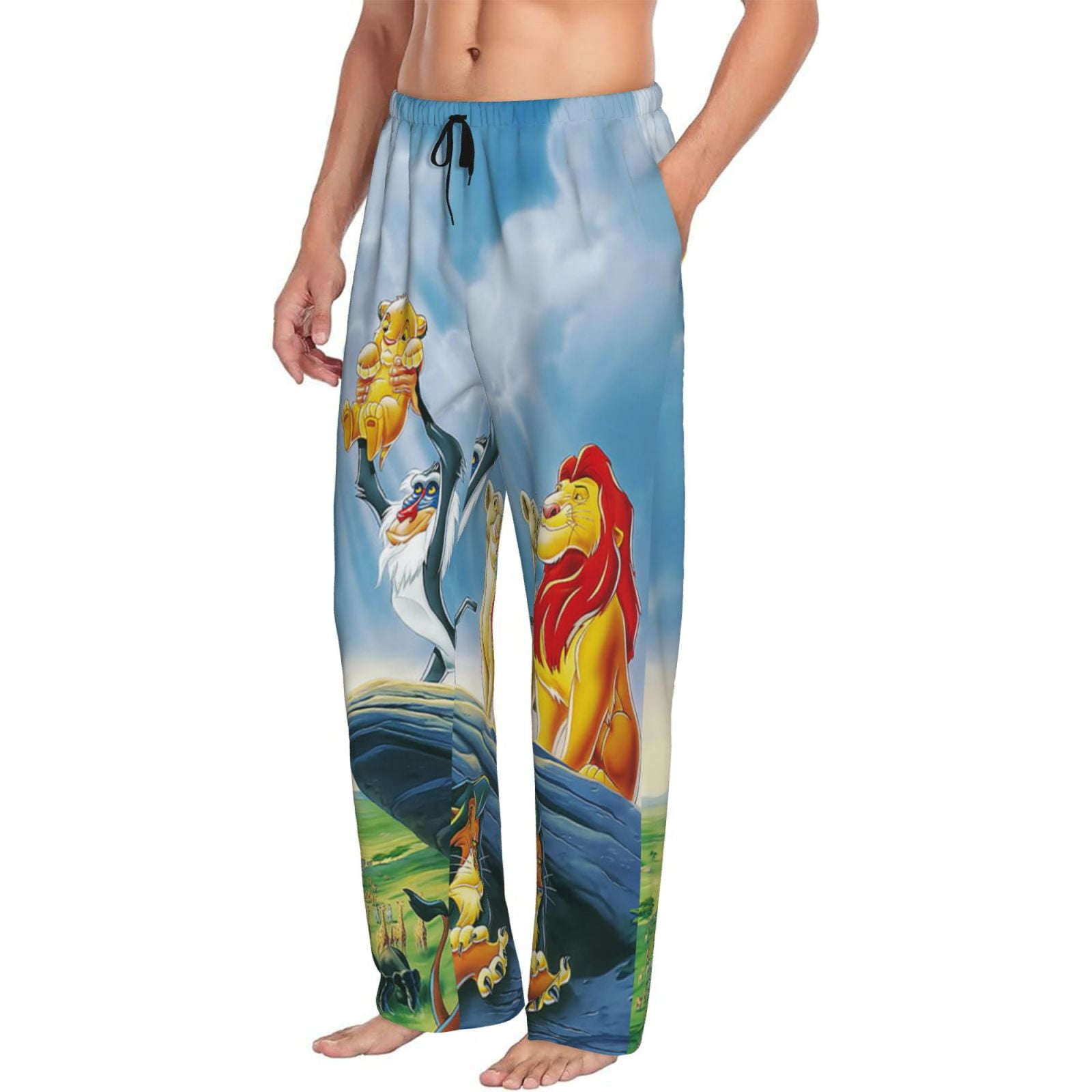 Mens Lion Kin Pajama Pants Soft Lightweight Pajama Pants Cartoon Pajama ...