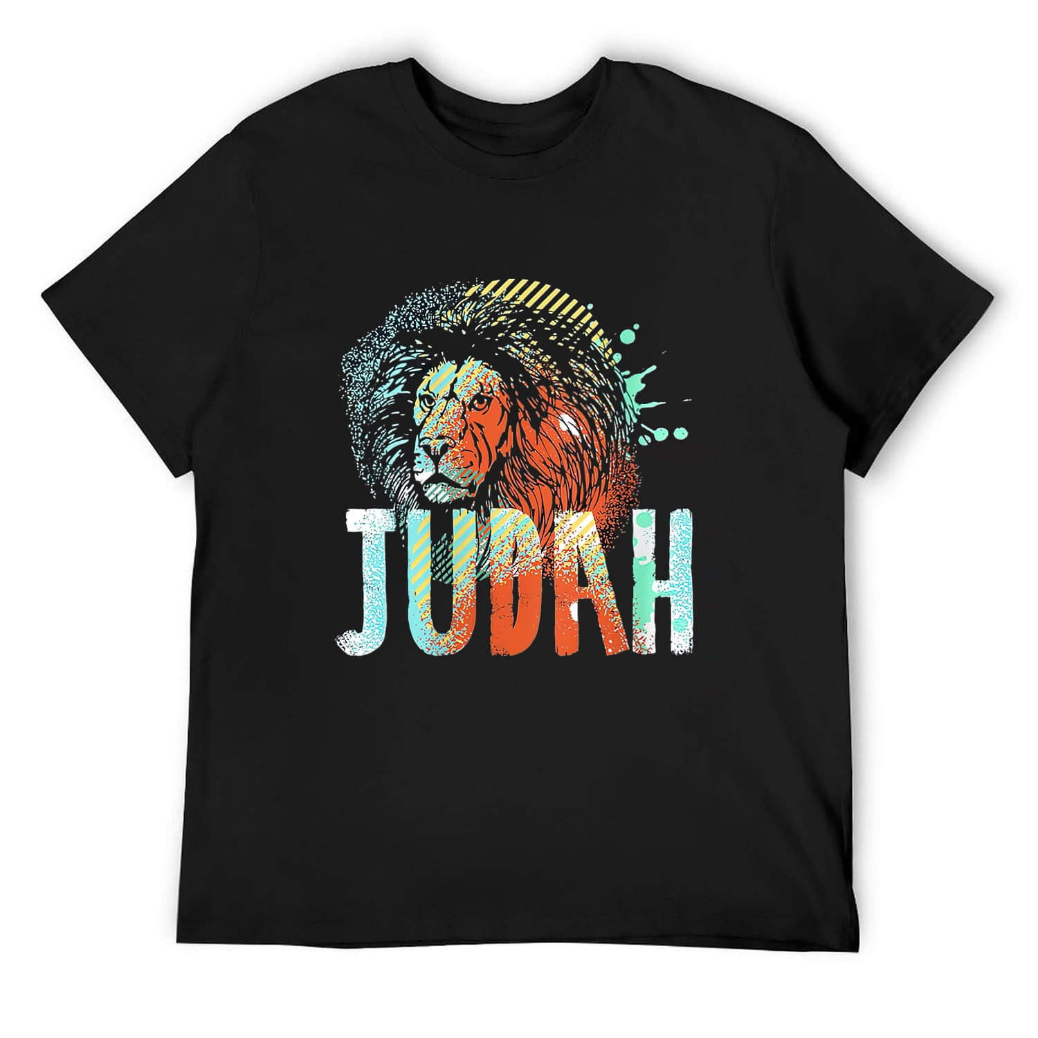 Mens Lion of Judah design, Hebrew Israelite design Round Neck T-Shirt ...