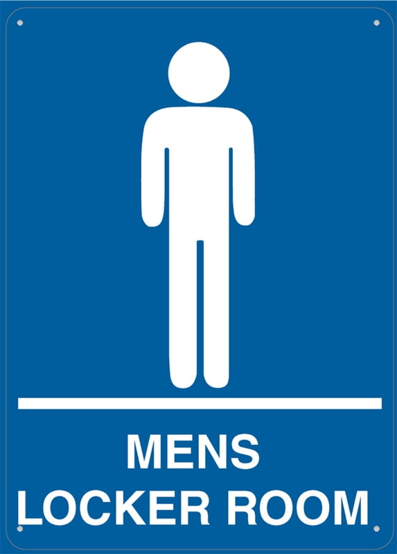 Mens Locker Room Sign Outdoor, Uv Printed Rust Free Aluminum 12 X 8 In ...