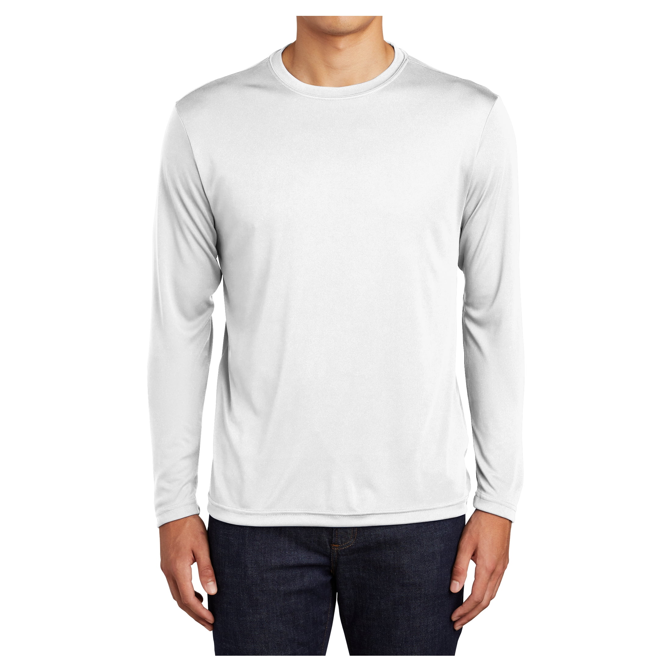 Mens Long Sleeve PosiCharge Competitor Polyester Tee Shirt White XL ...