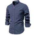 Mens Long Sleeve Shirt Cotton Linen Shirt Beach Button Down Shirts ...