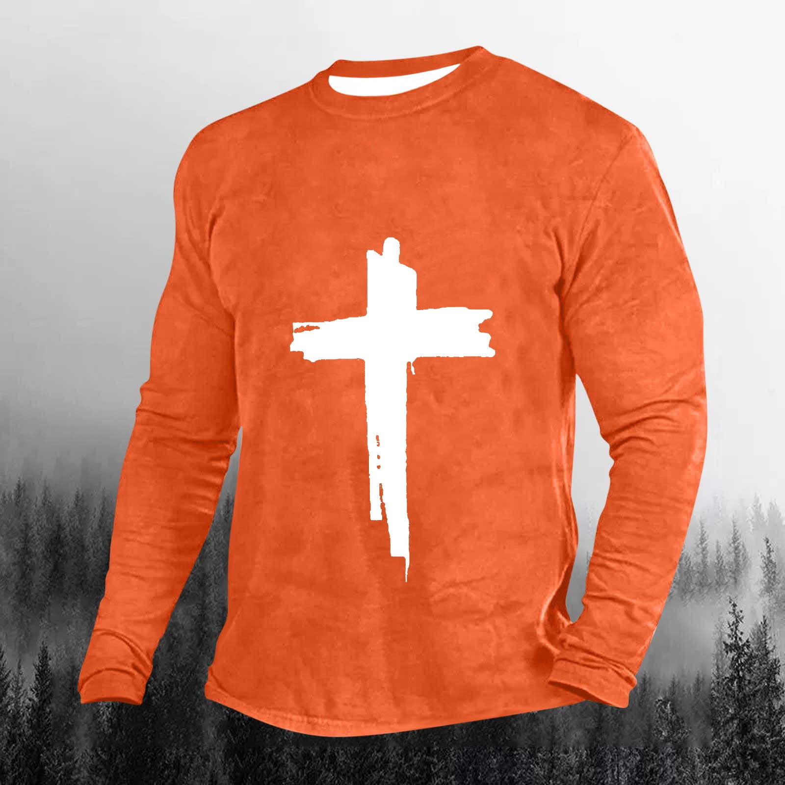 Mens Long Sleeve T Shirts Big And Tall M 5x Plus Size Round Neck