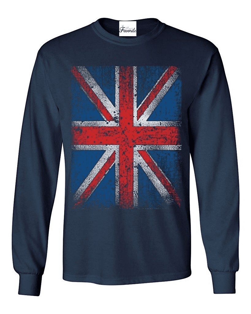 Mens Long Sleeve T-Shirts - Union Jack British Flag - Walmart.com