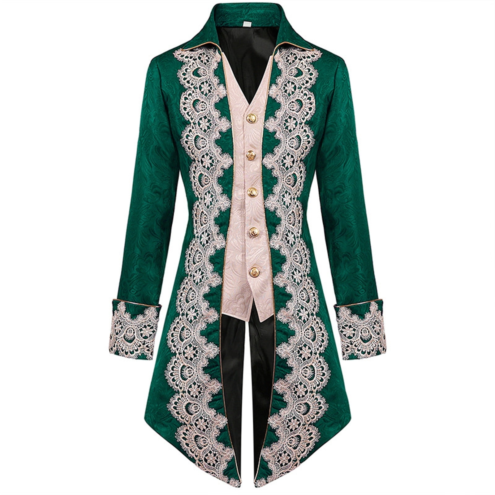 Mens Long Steampunks Embroidered Vintage Tailcoat Jacket Gothic Princes ...