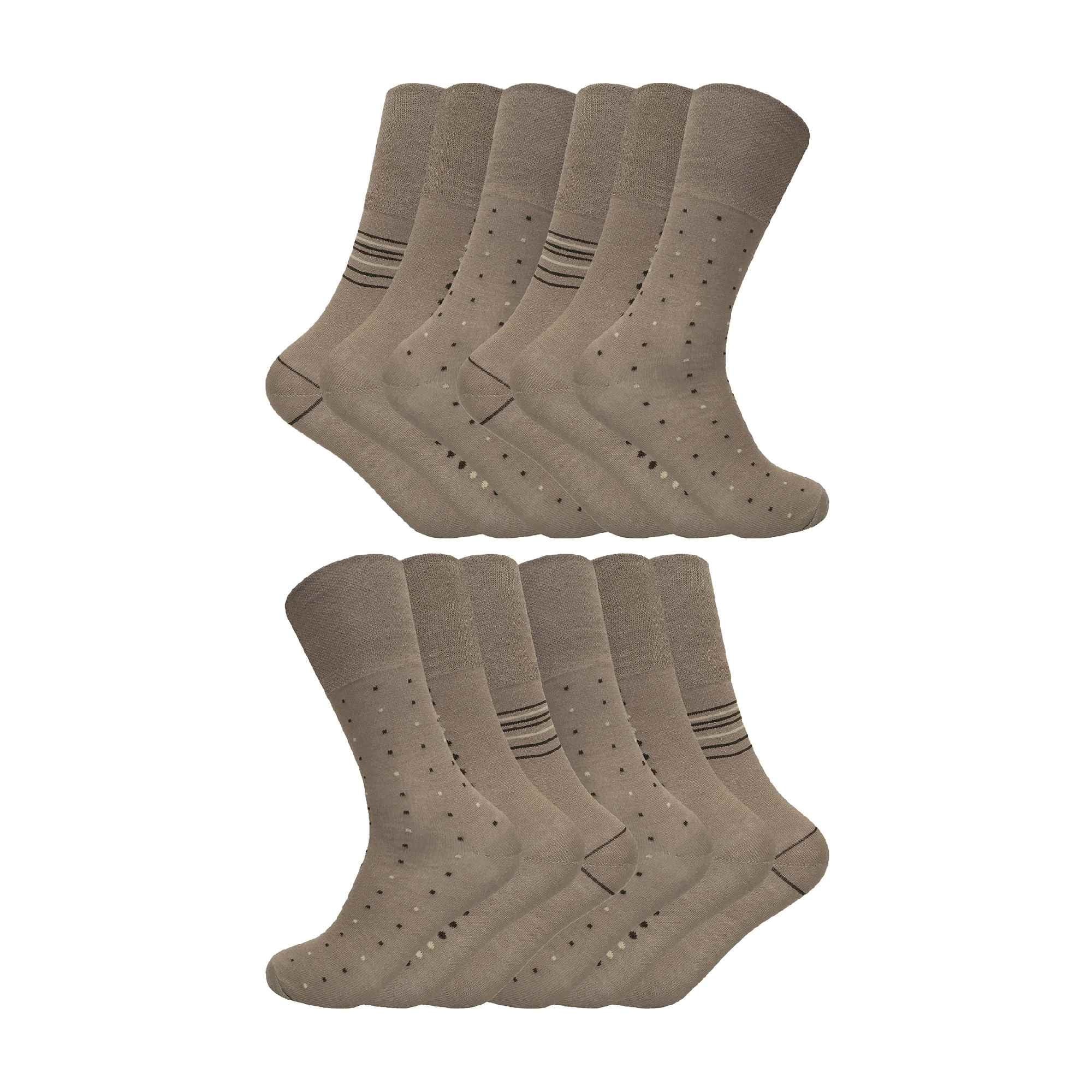 Mens Loose Fitting Top Bamboo Socks 12 Pairs Sock Snob Diabetic Friendly Socks with Soft Top