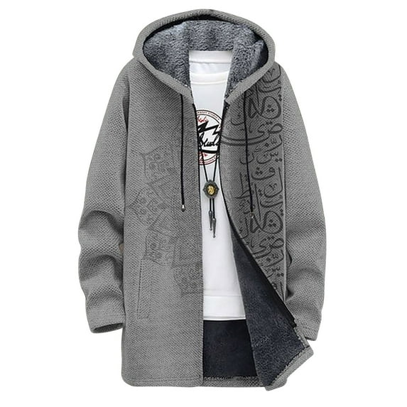 Mens Lounge Hoods Outfits for Mens Long Thermal Thick Hooded Basic Fall ...