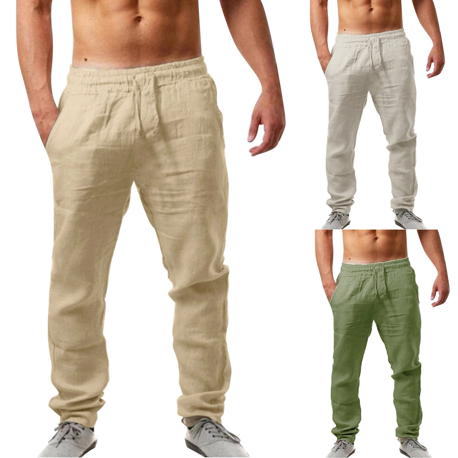 Mens Lounge Pants Summer Business Casual Outfits Elastic Waist ...