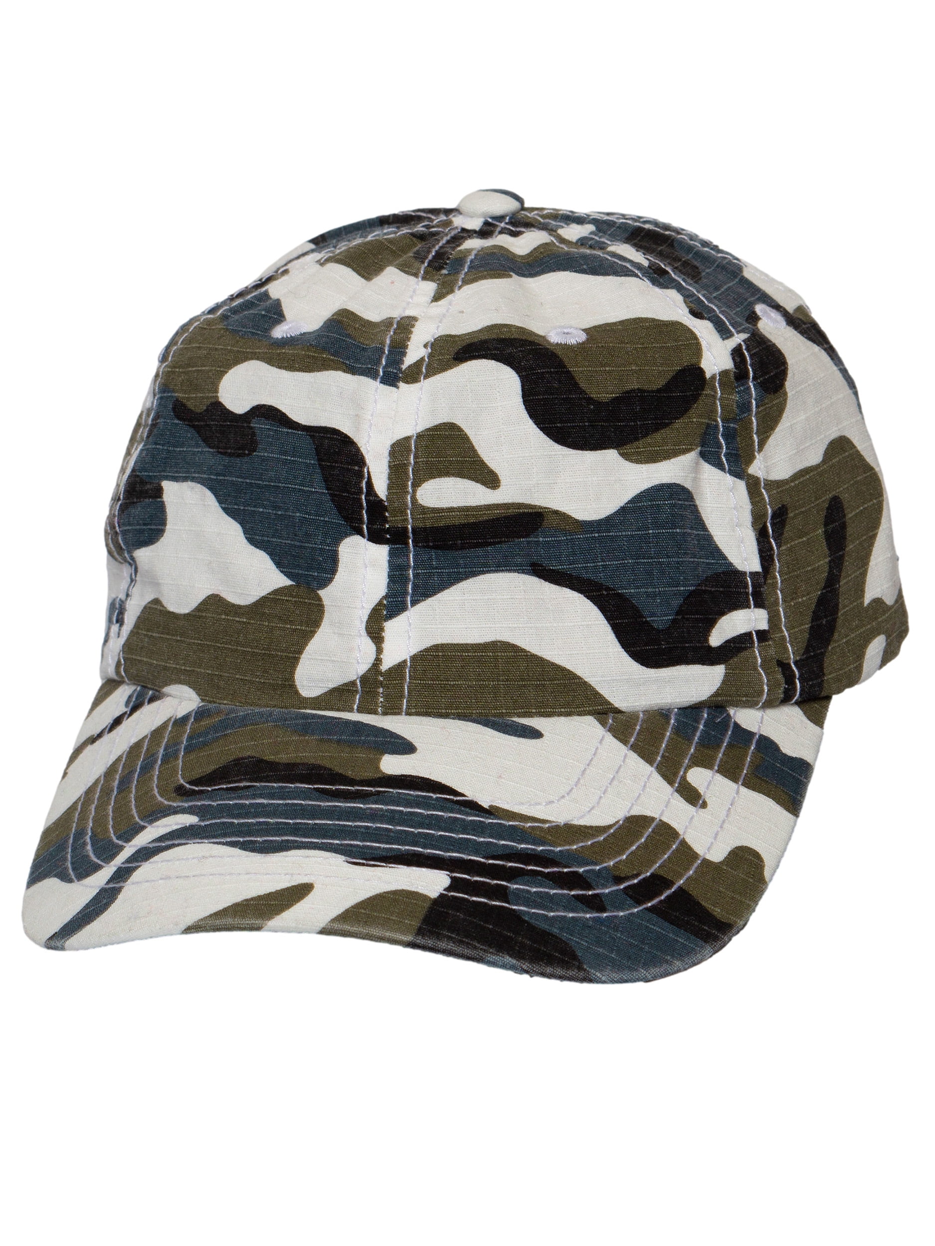 Mens Low Profile Unstructured Ripstop Camouflage Hat Adjustable Cotton ...