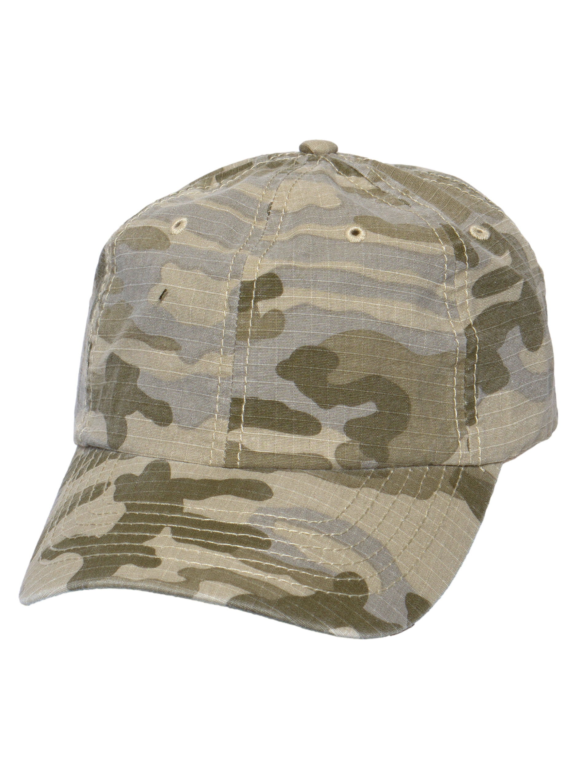 Mens Low Profile Unstructured Ripstop Camouflage Hat Adjustable Cotton Cap, Desert Camo ...