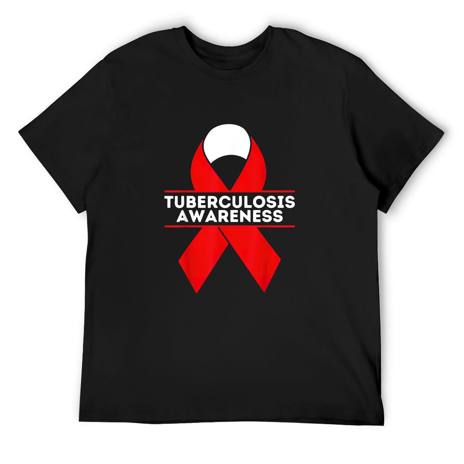 Mens Lung Cancer Awareness Tuberculosis End TB Red Cancer Ribbon T ...