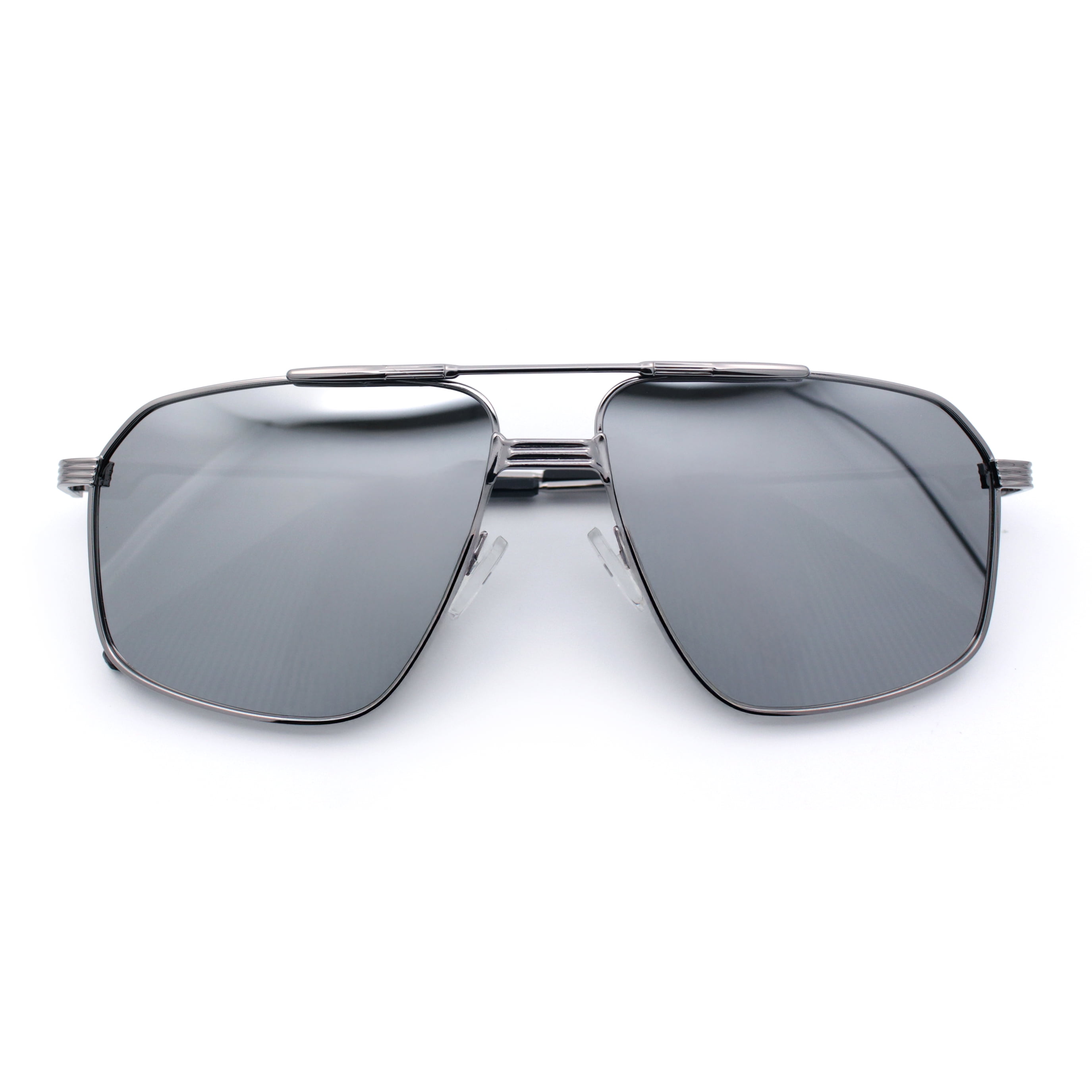 Mens Luxury Mobster Rectangular Double Bridge Racer Metal Rim ...