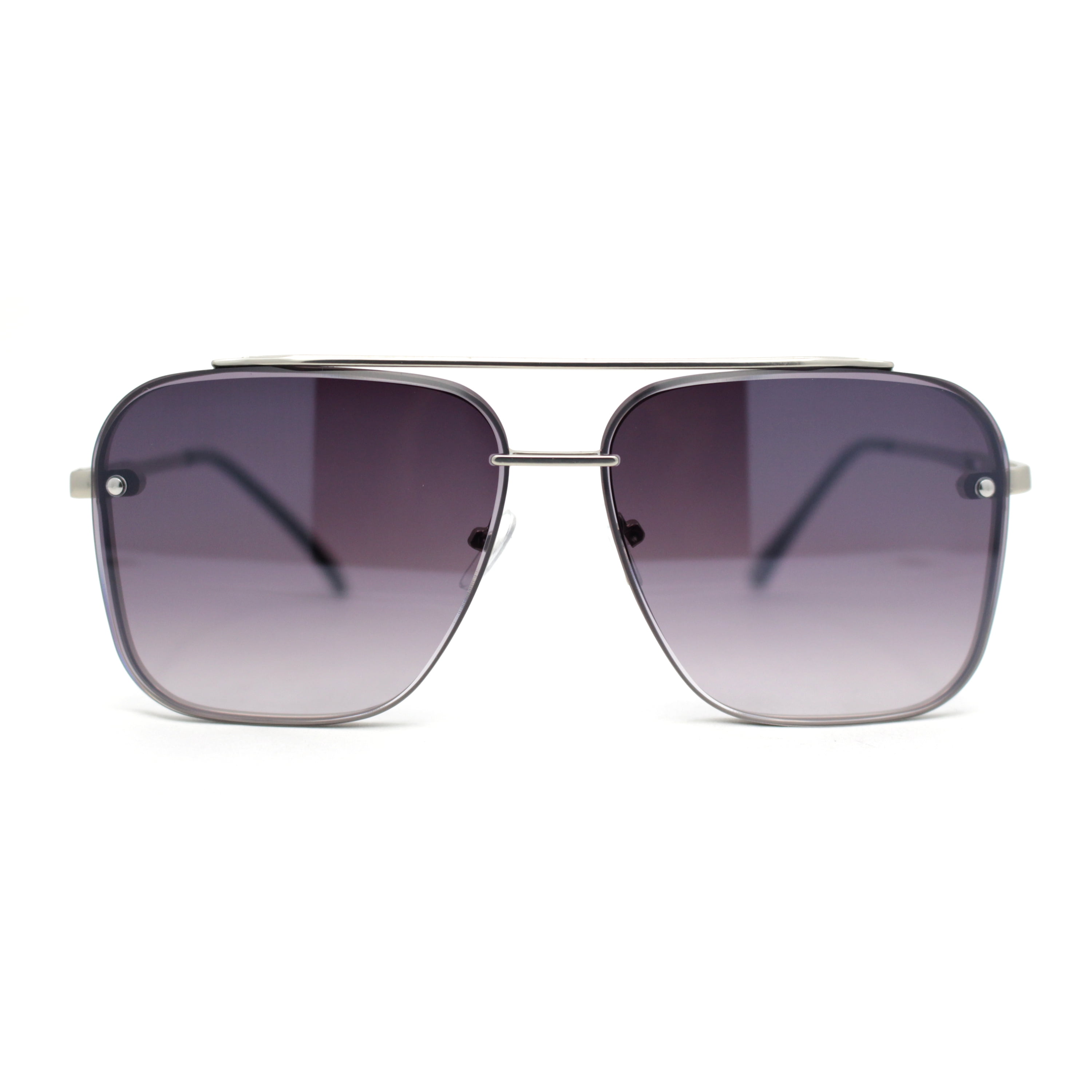 Mens Luxury Rimless Euro Style Mafia Metal Rim Rectangle Sunglasses ...