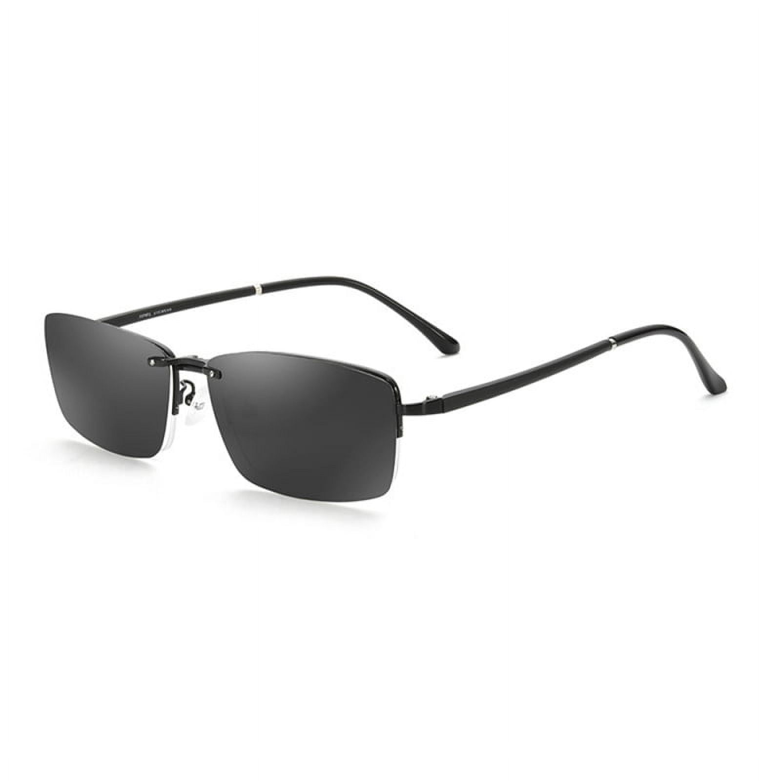 Mens Magnetic Clip On Polarized Driving Sunglasses Eyeglass Frame Half Frame