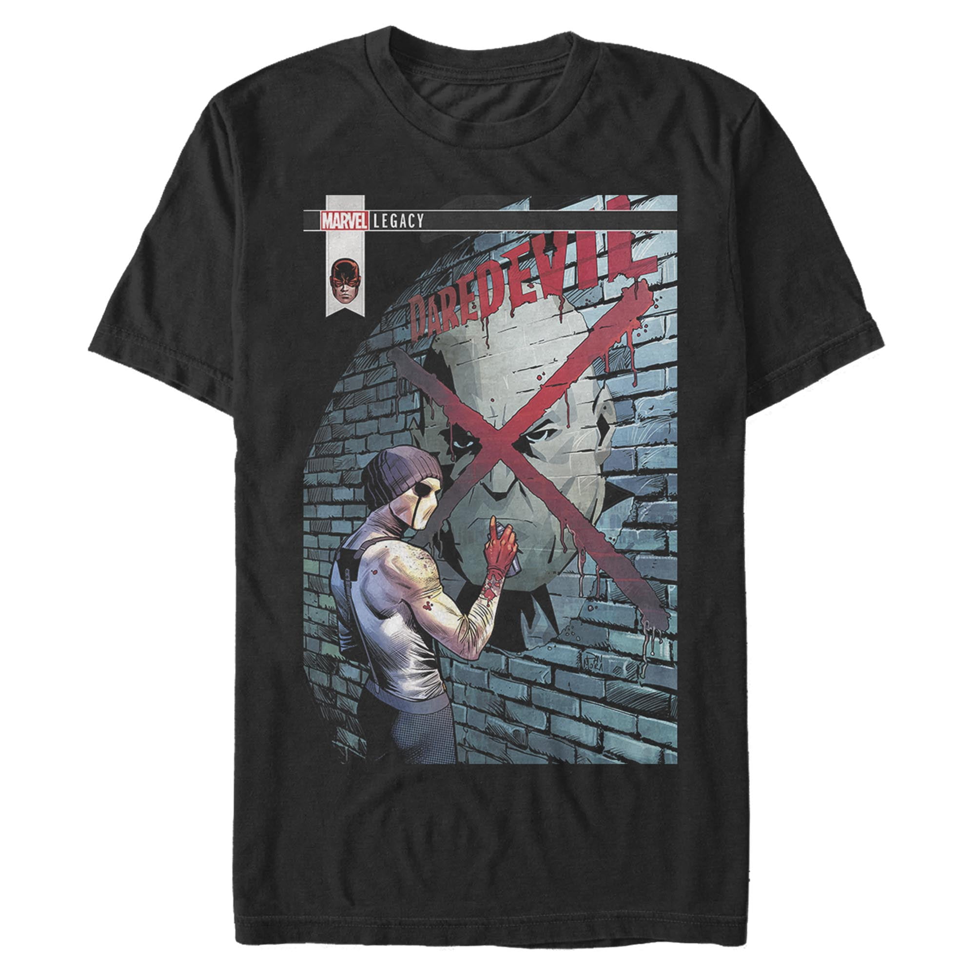 Mens Marvel: Daredevil Legacy Graffiti Cover T Shirt - Walmart.com