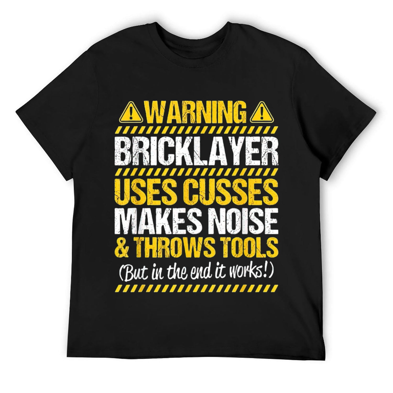 Mens Mason Throws Tools Bricklayer T-Shirt Black Large - Walmart.com