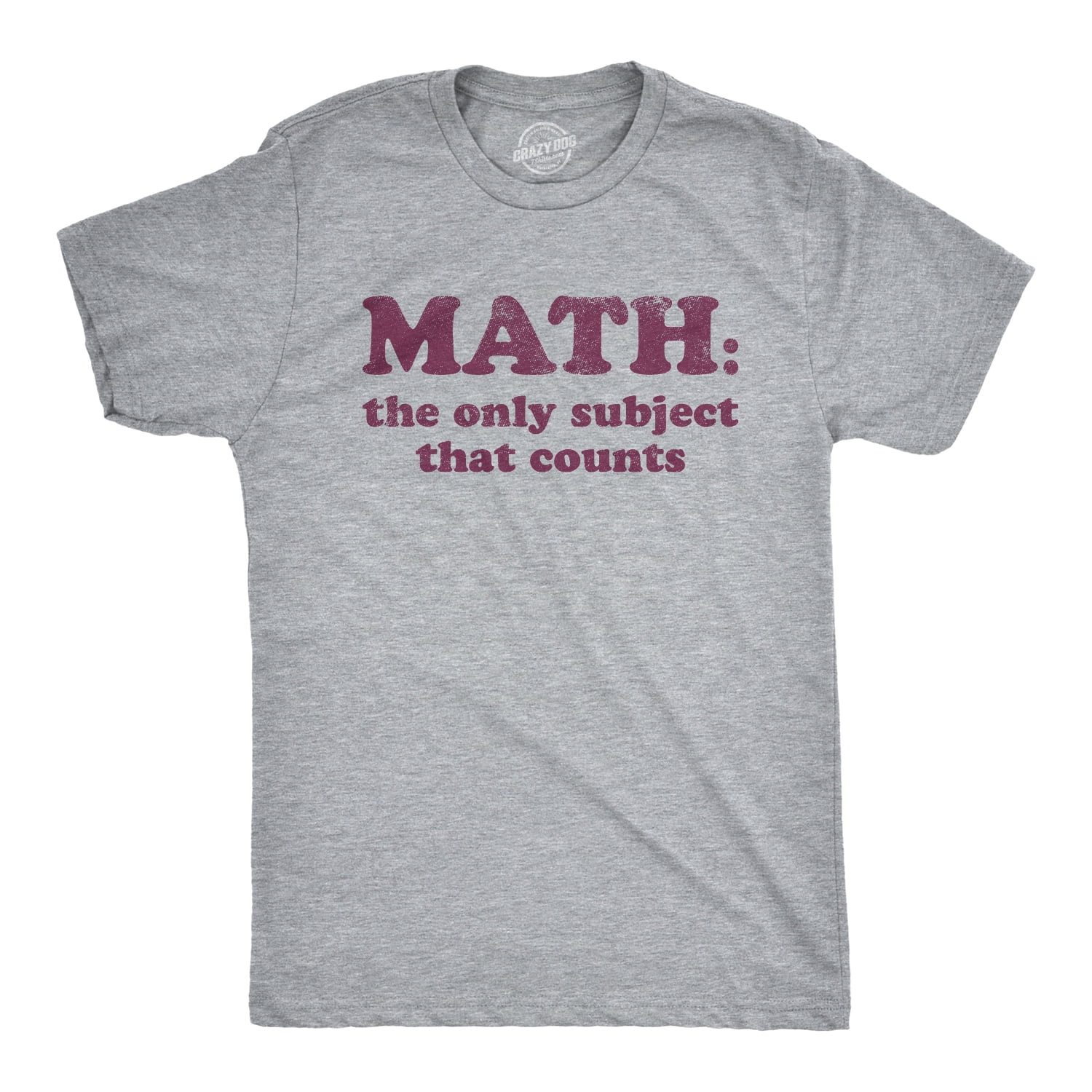 Mens Math The Only Subject That Counts T Shirt Funny School Teacher Pun ...