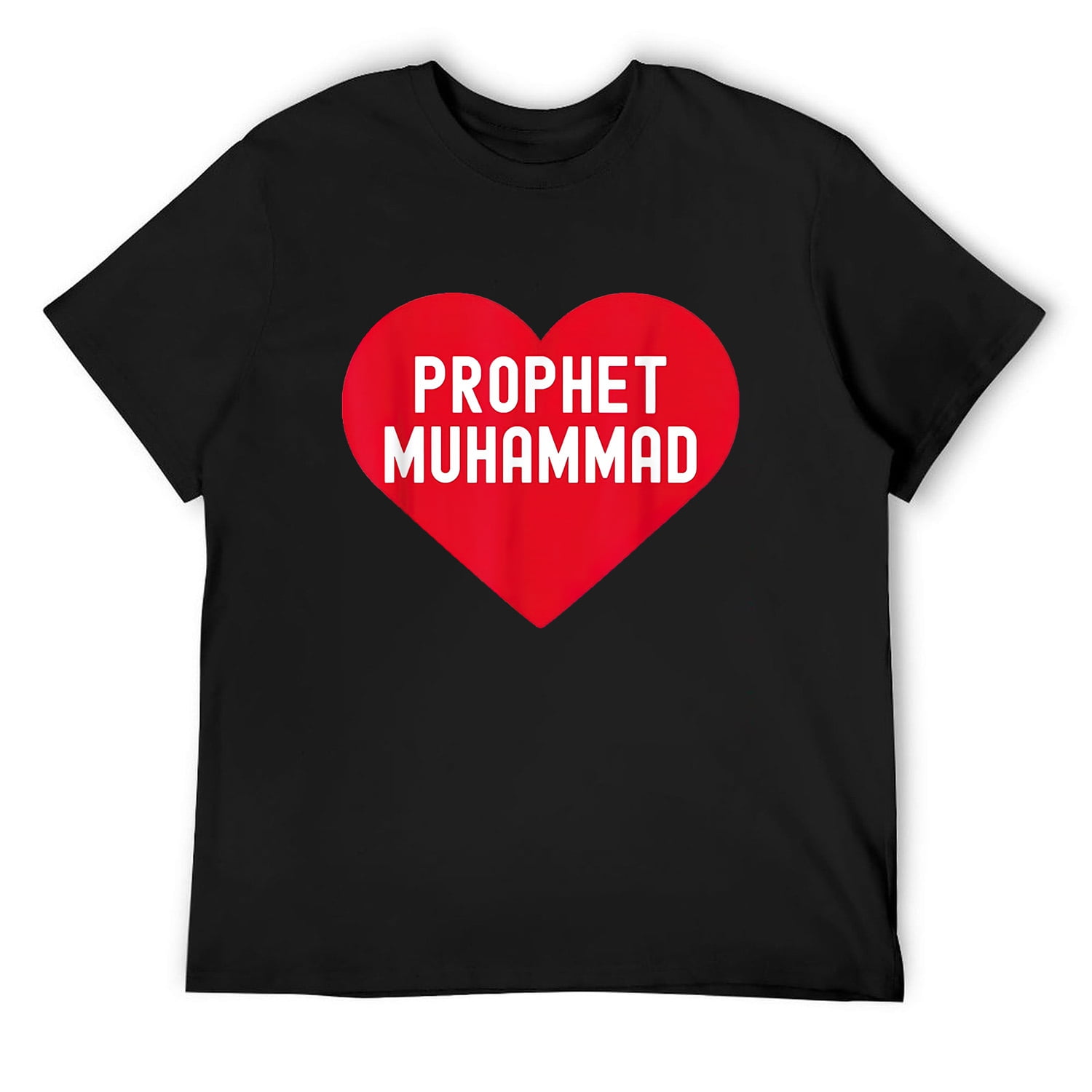 Mens Mawlid Al Nabi I Love Prophet Muhammad Red Heart Calligraphy T ...