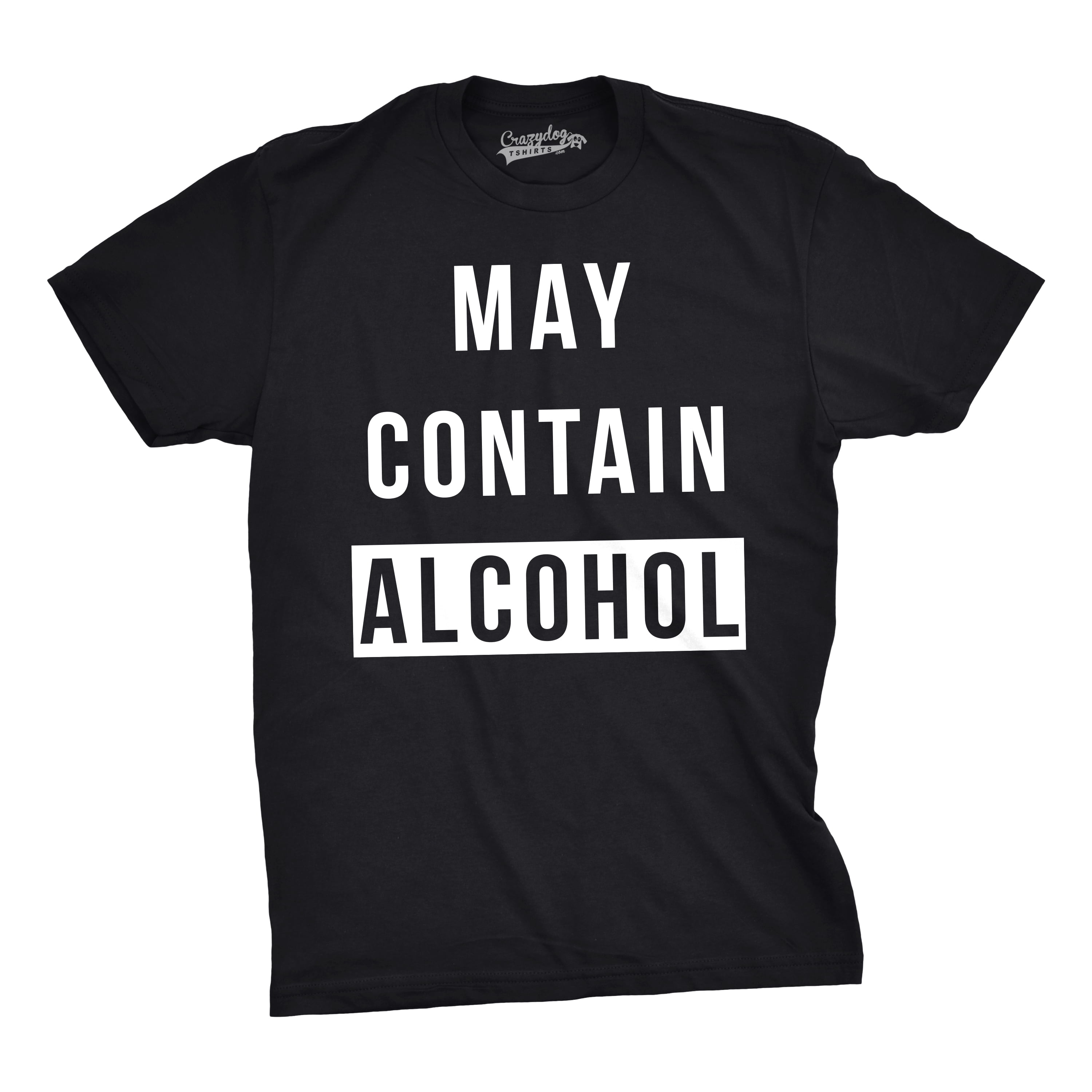 Mens May Contain Alcohol Funny Shirts Hilarious Drinking Novelty Cool T ...