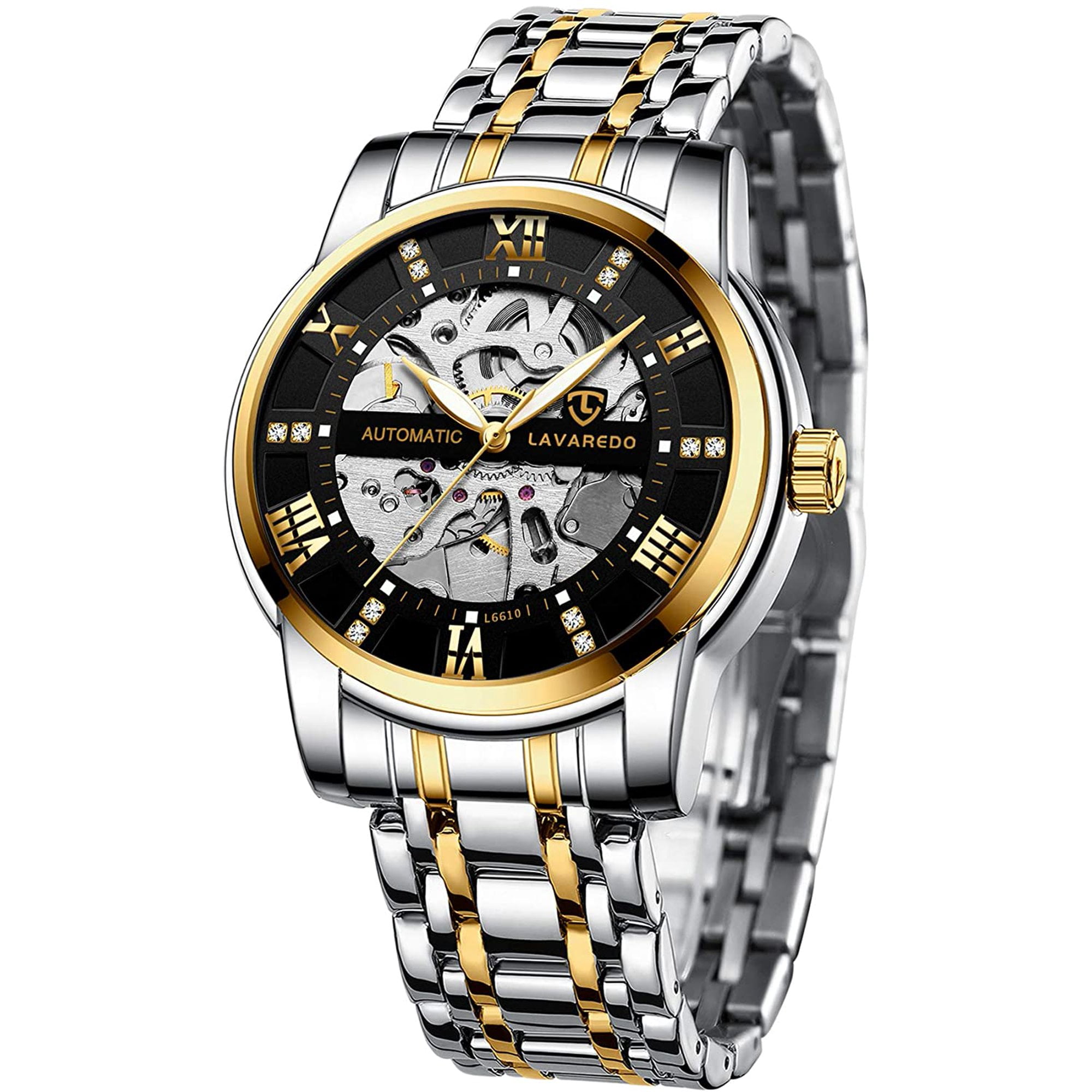 Mens Mechanical Watch Automatic Mechanical Stainless Steel Waterproof ...