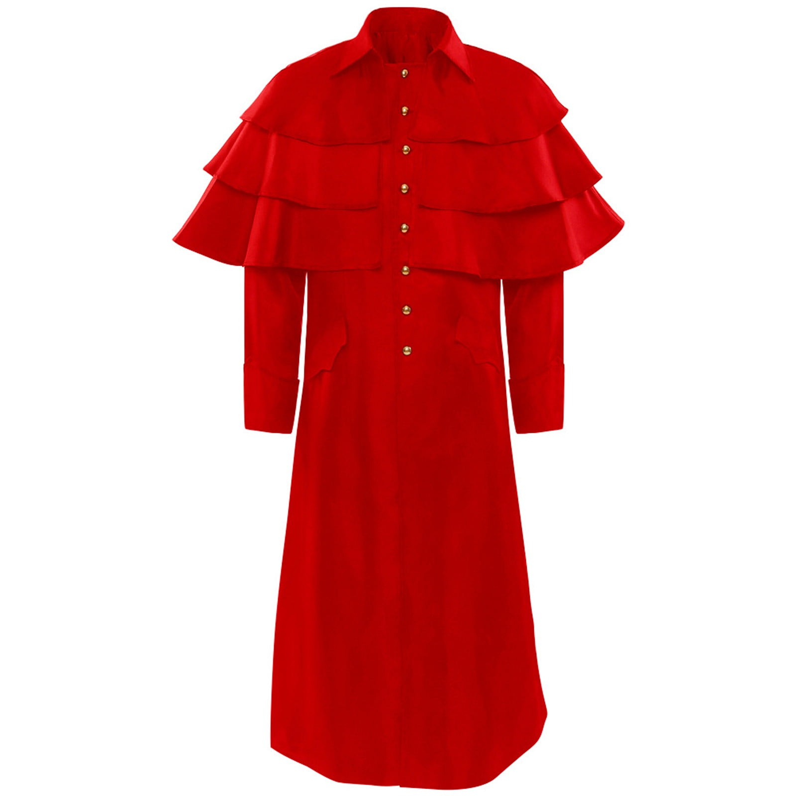 Mens Medieval Priest Coat Retro Lapel Collar Victorian Court Costume ...