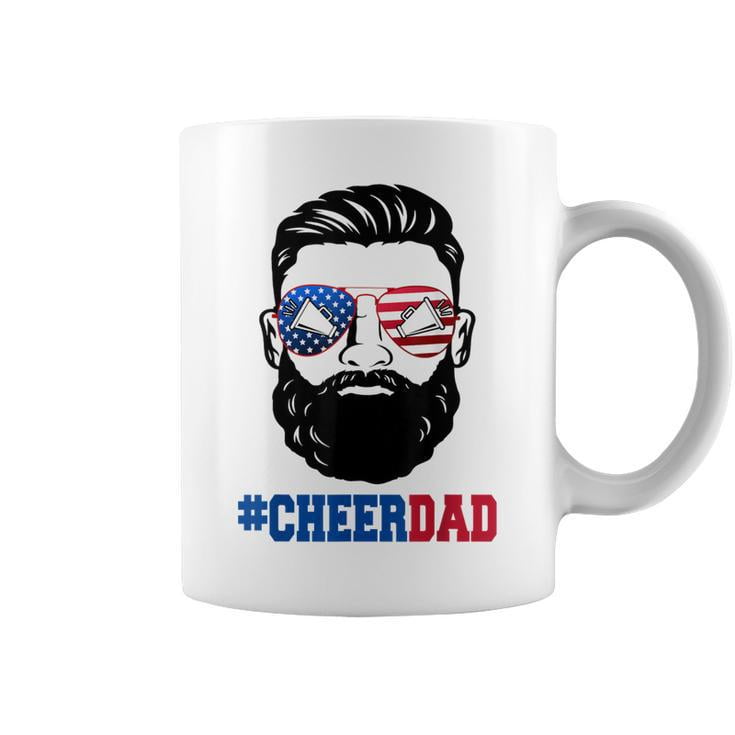 Mens Mens Cheer Dad Fathers Day Patriotic 4Th Of July Beard Dad Coffee ...
