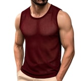Mens Mesh Fishnet Tank Tops Fitted Sleeveless Muscle Summer Workout ...