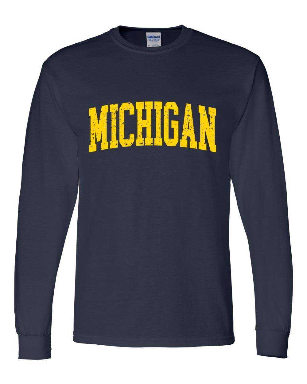 Mens Michigan Tshirt Michigan Football Team Color Long Sleeve T-shirt ...