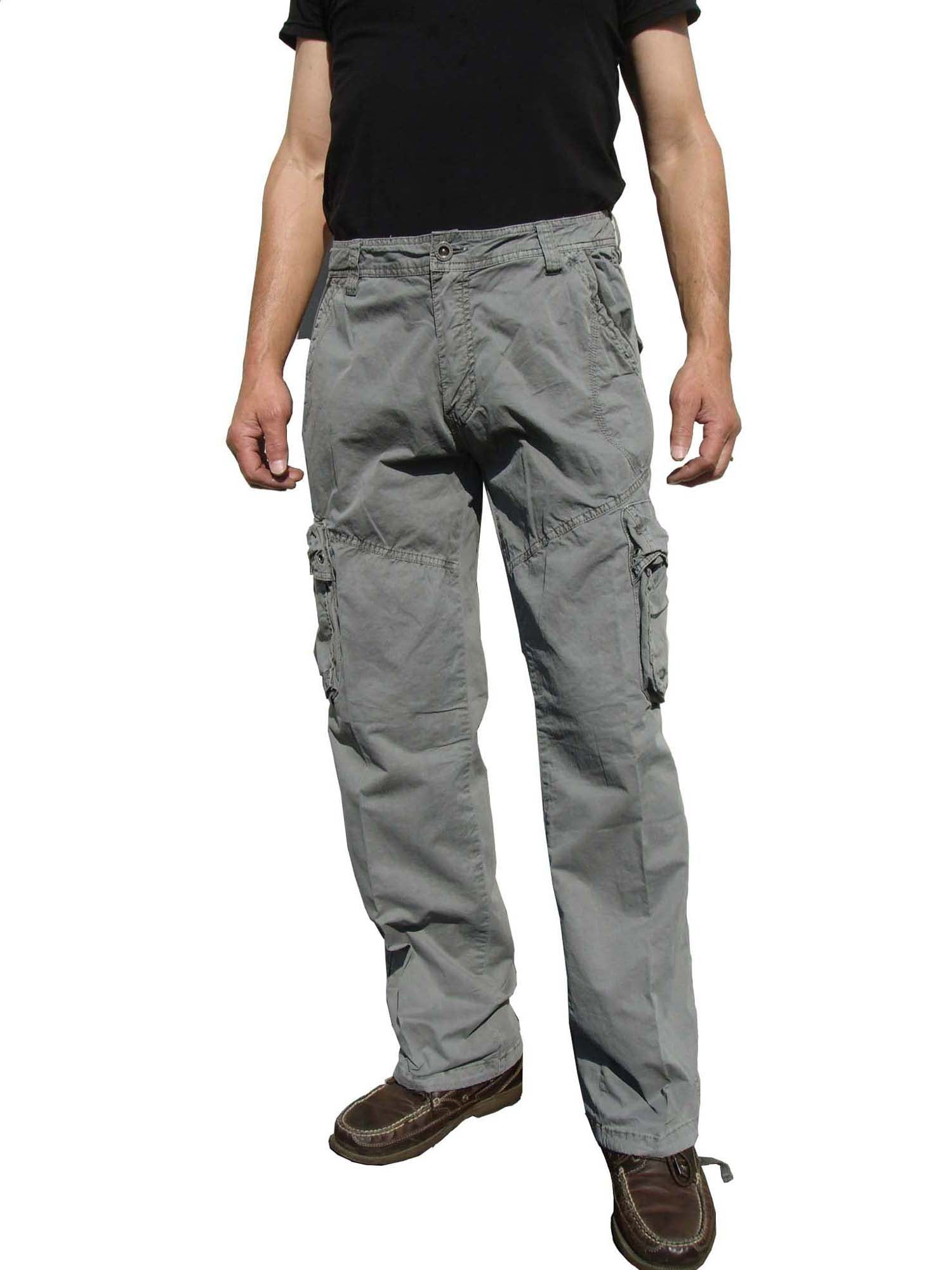 Mens Military-Style Grey Color Cargo Pants 27_42x32 - Walmart.com