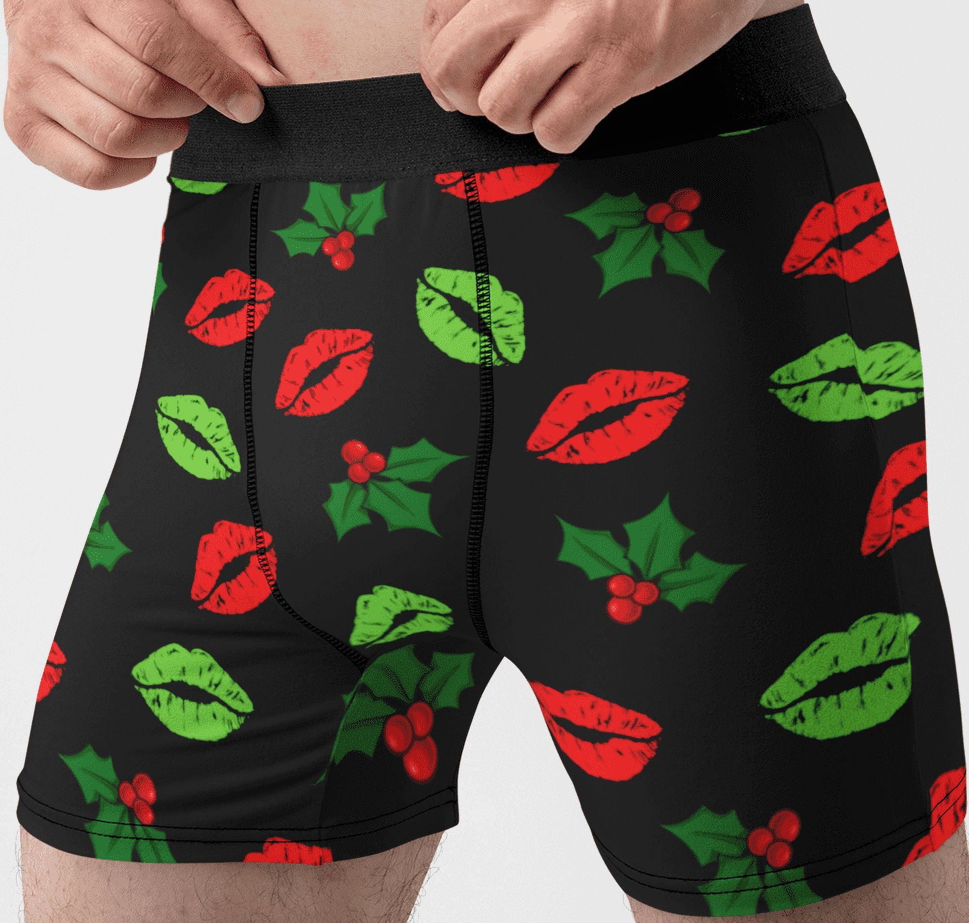 Holiday Santa Mens Mistletoe Kisses Funny Boxer Briefs Underwear ...