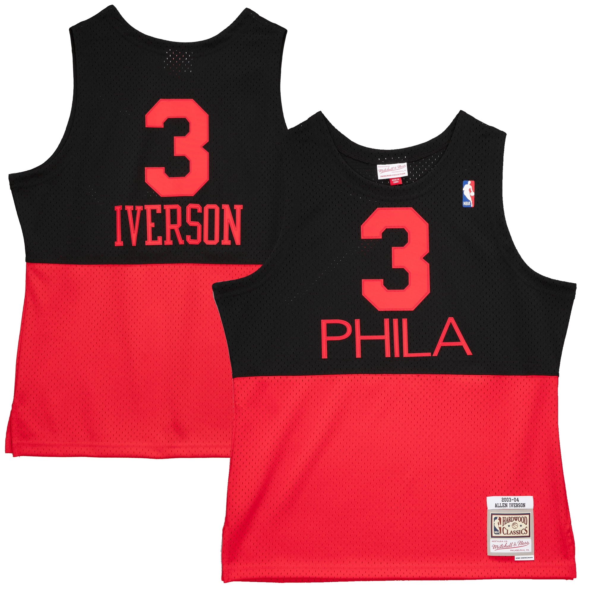 Men's Mitchell & Ness Allen Iverson Black Philadelphia 76ers 2003/04 ...