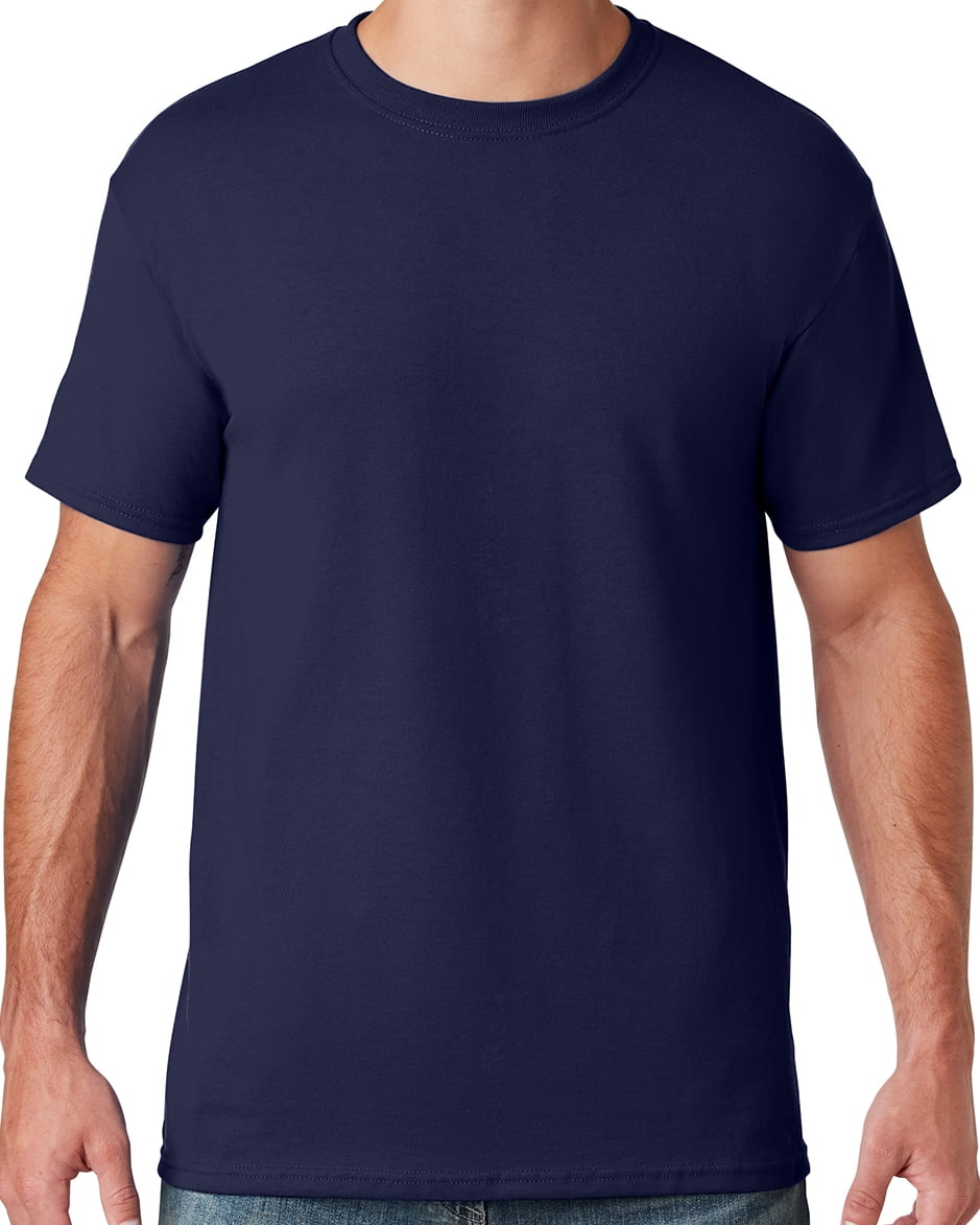 Mens Moisture-Wicking Cotton/Poly T-shirt, Medium Navy Blue - Walmart.com