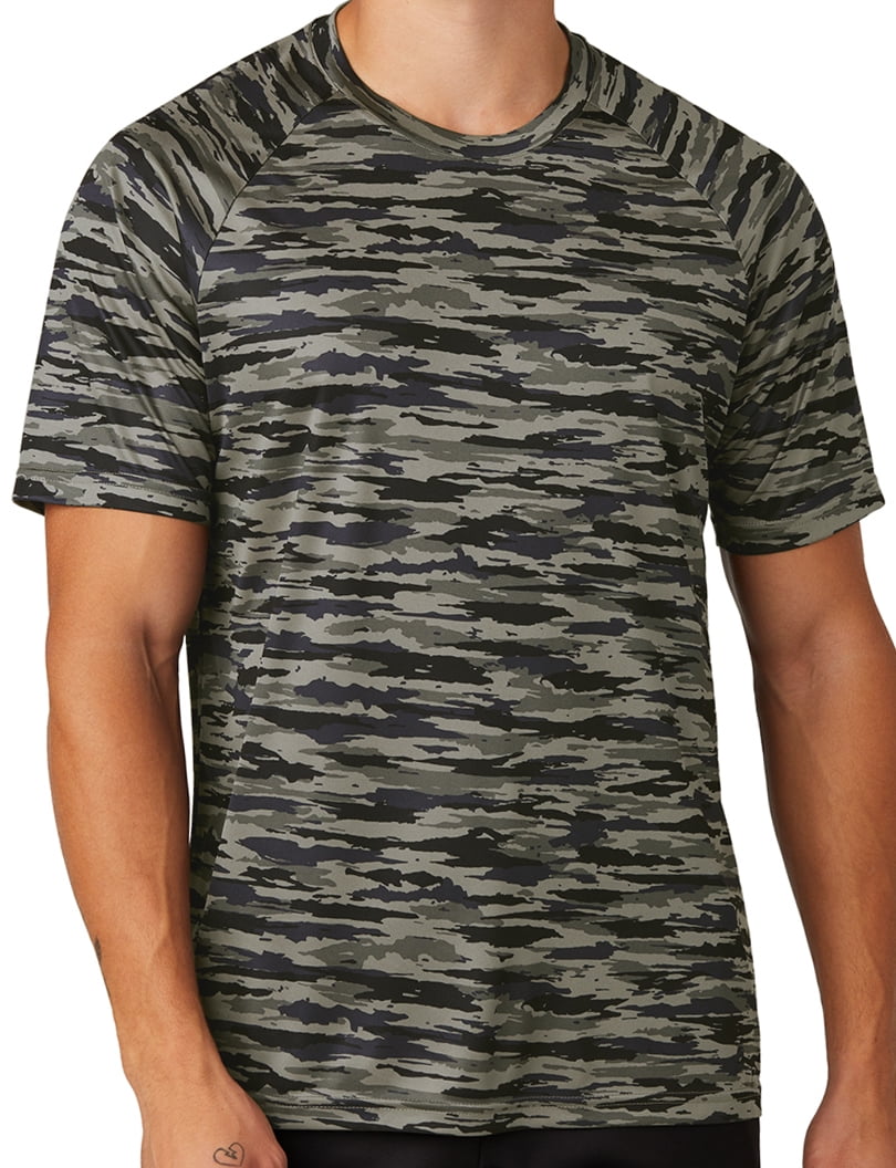 Mens Moisture-Wicking UV-Protection Modern Camo Tee Shirt, XL True Navy ...
