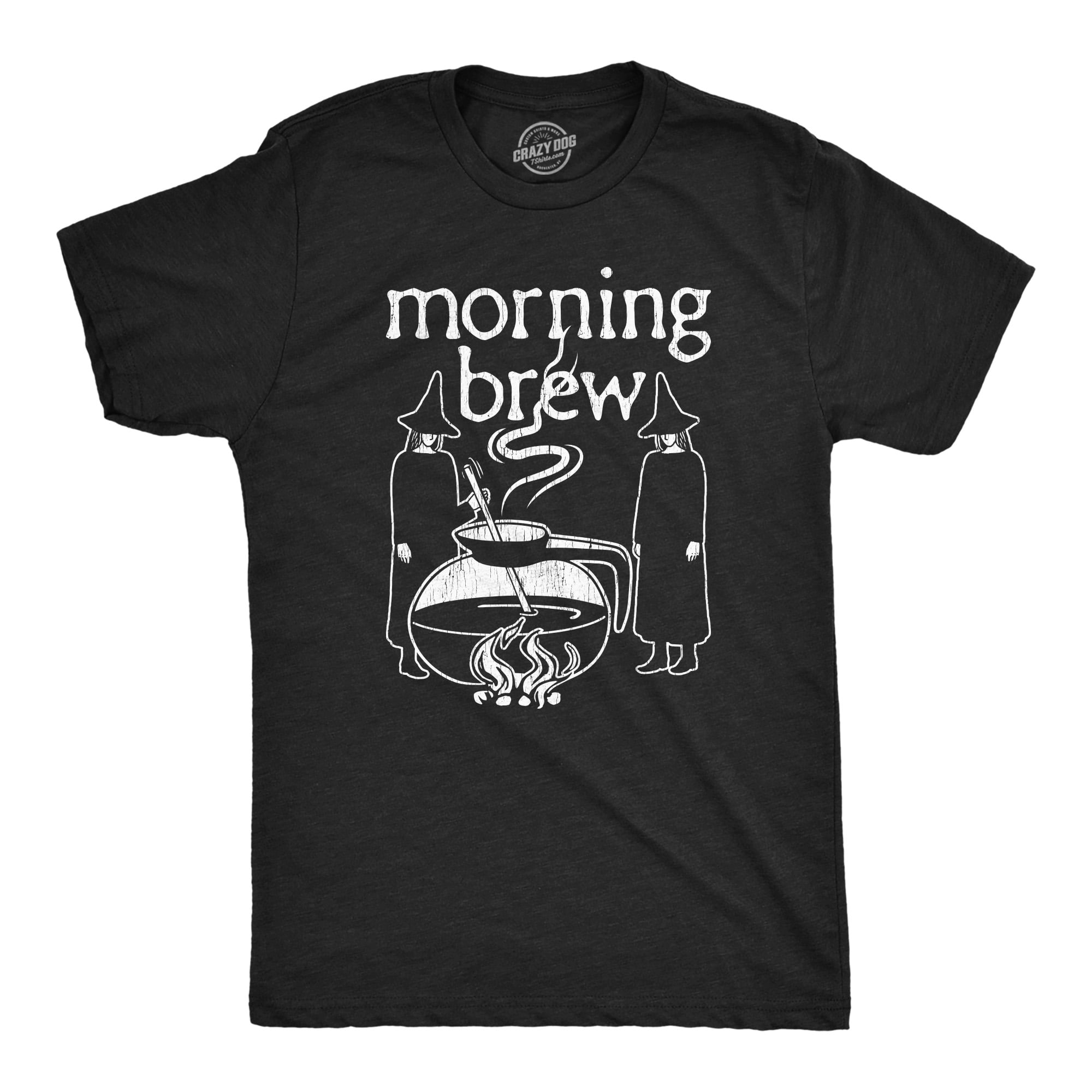 Mens Morning Brew T Shirt Funny Witch Potion Coffee Pot Joke Tee for ...